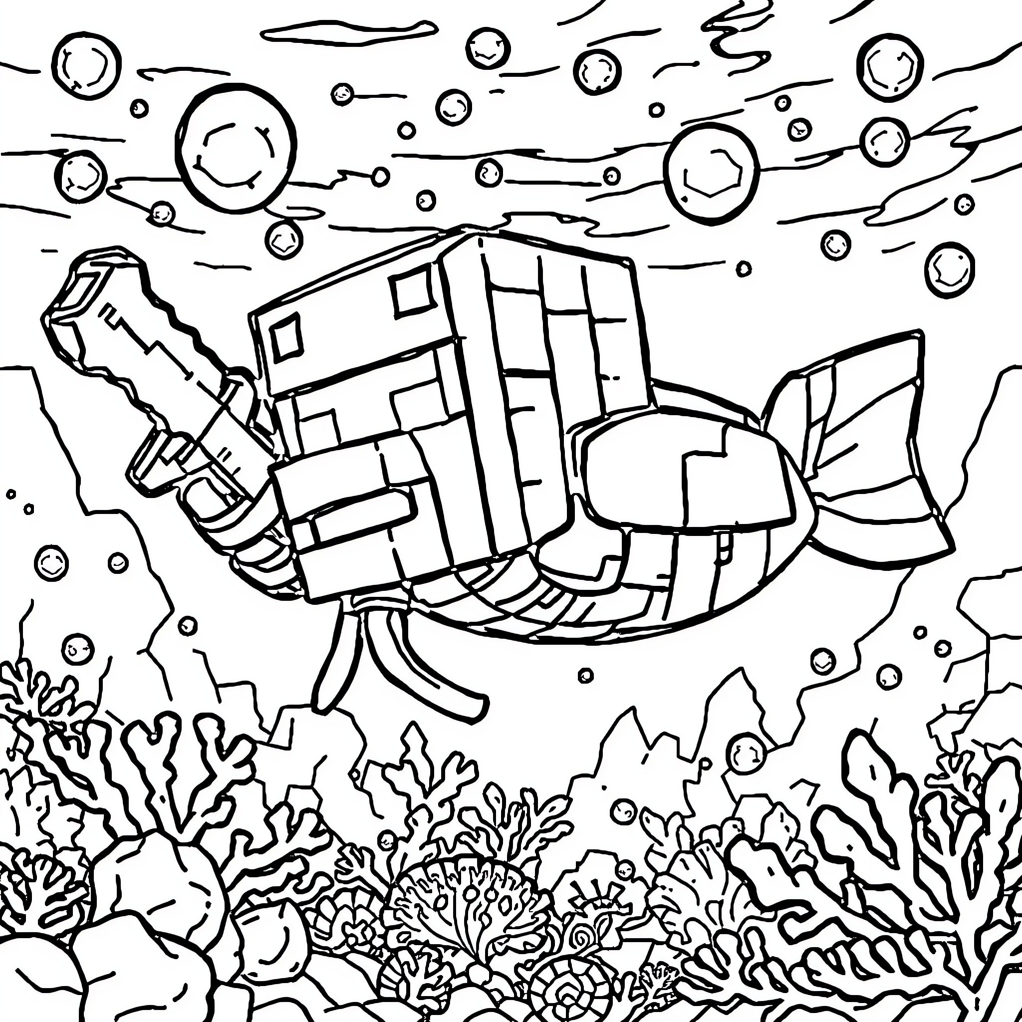 Best Minecraft Guardian Coloring Pages (Free Printable PDF)