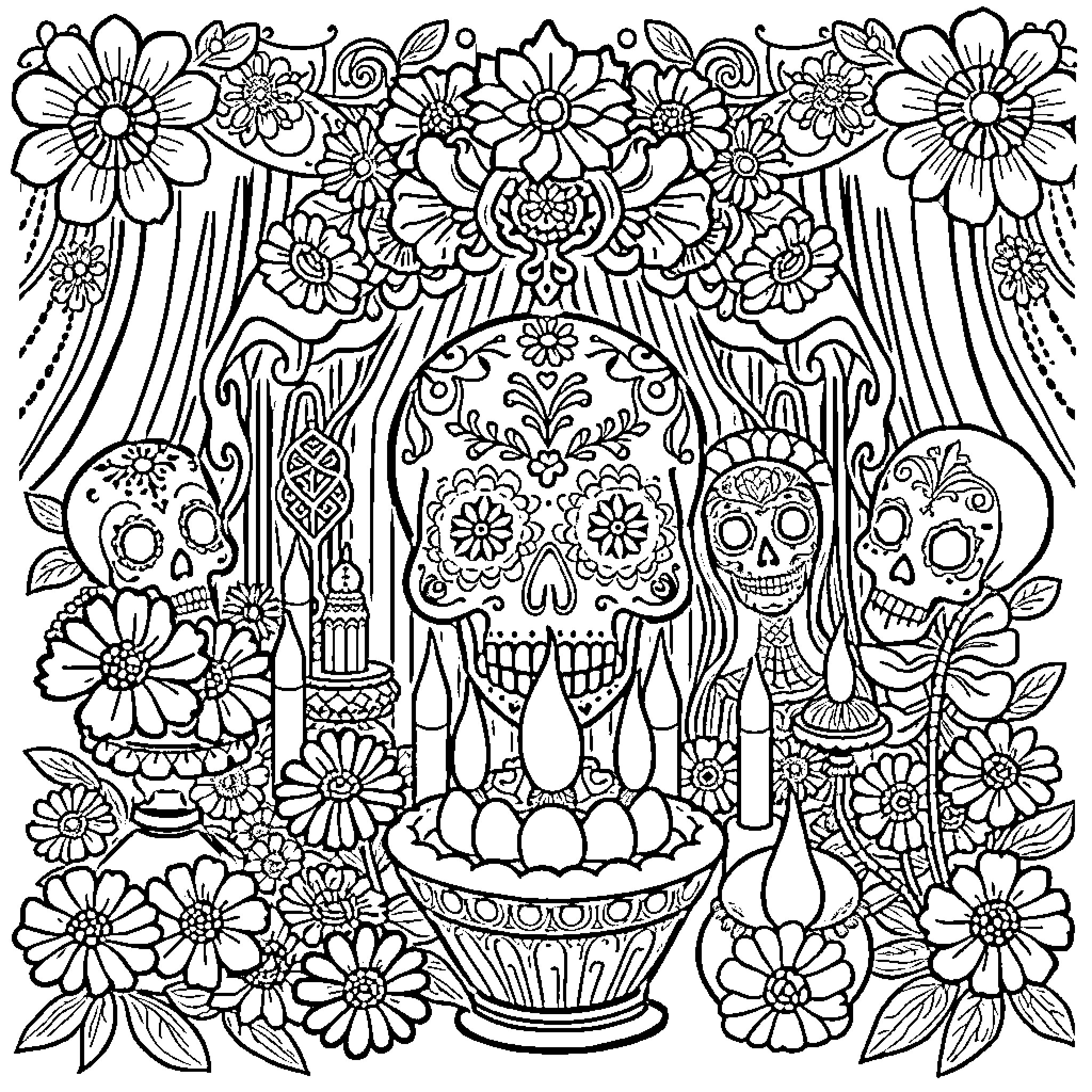 Best Dia de los Muertos Coloring Pages (Free Printable PDF)