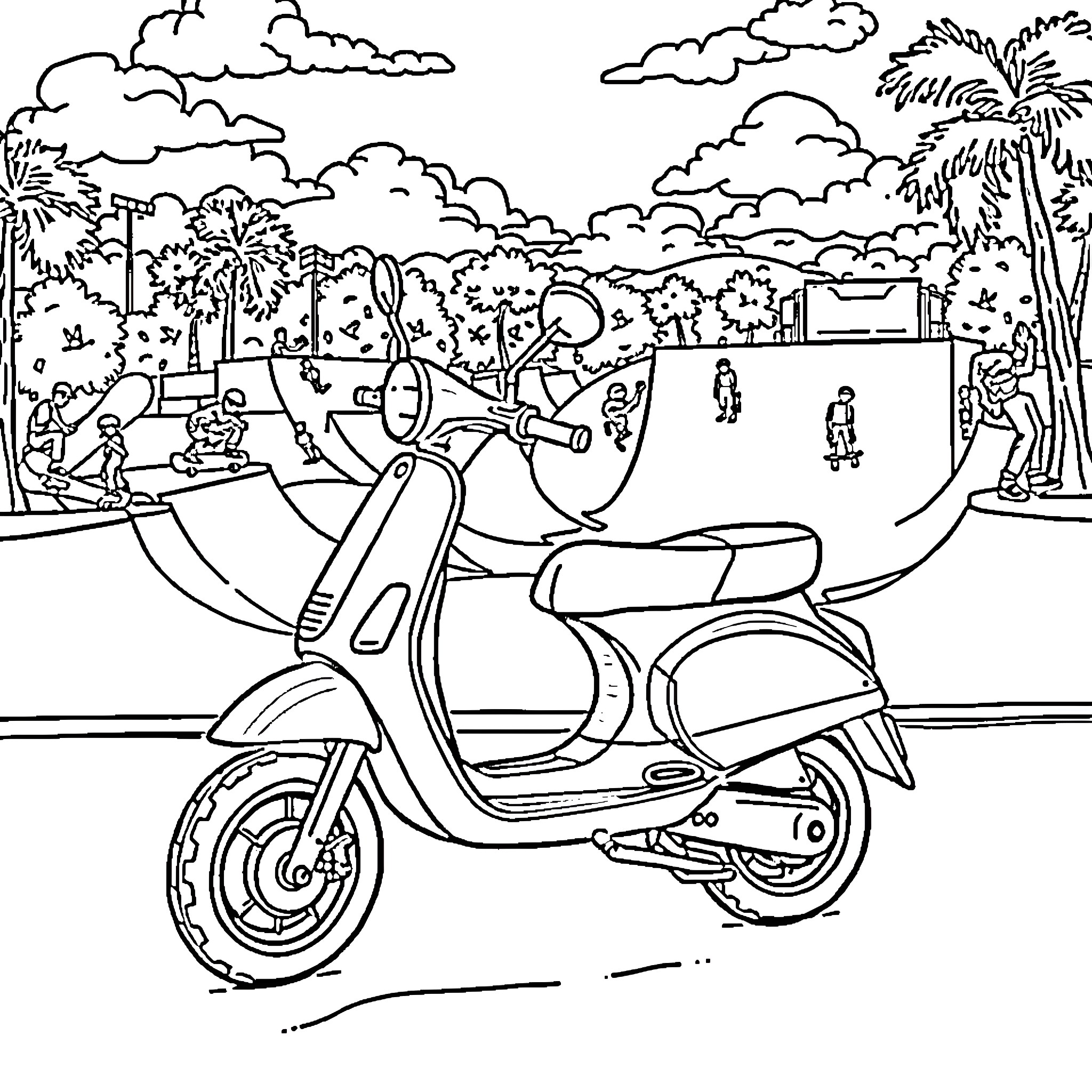 Best Scooter Coloring Pages (Free Printable PDF)