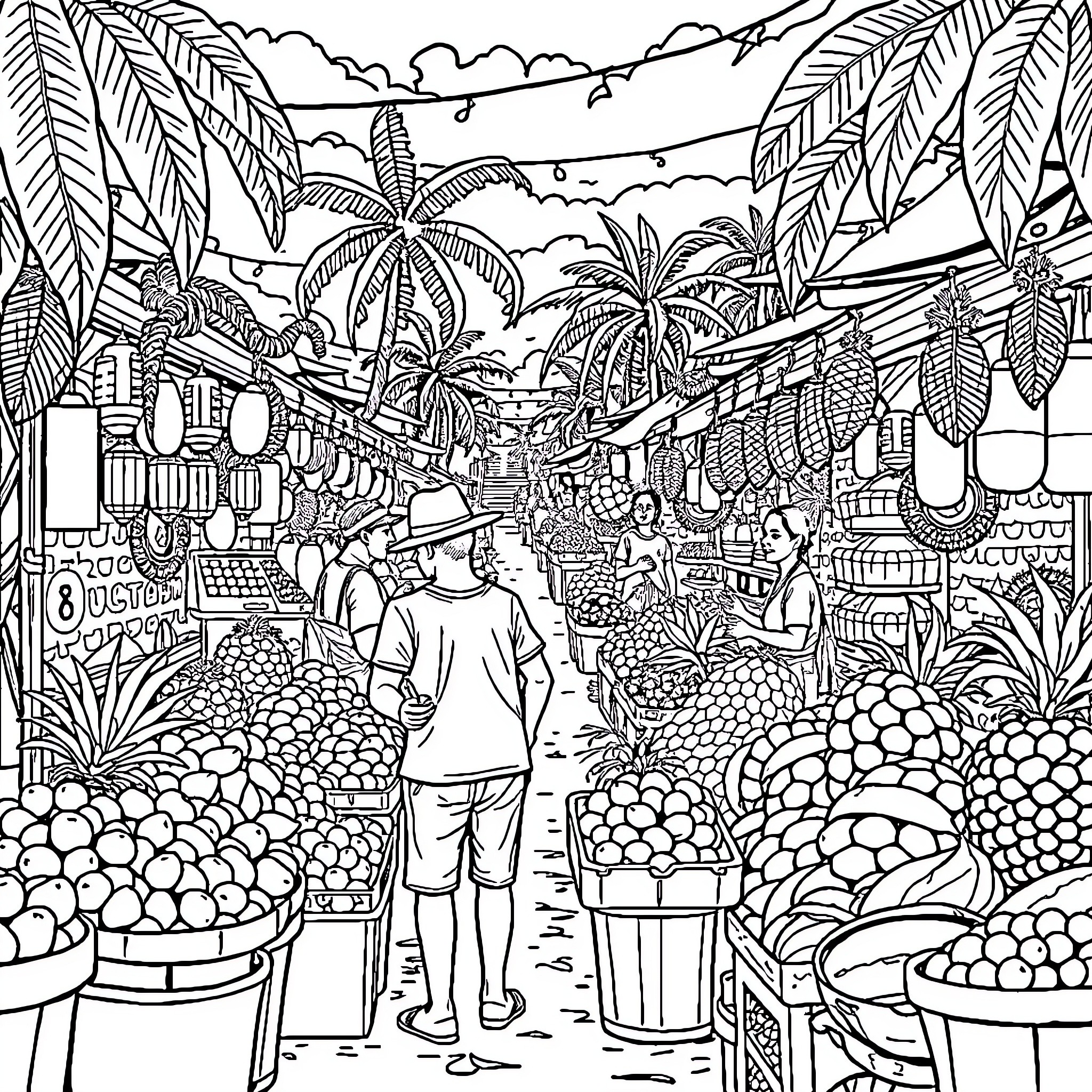 Best Market Coloring Pages (Free Printable PDF)