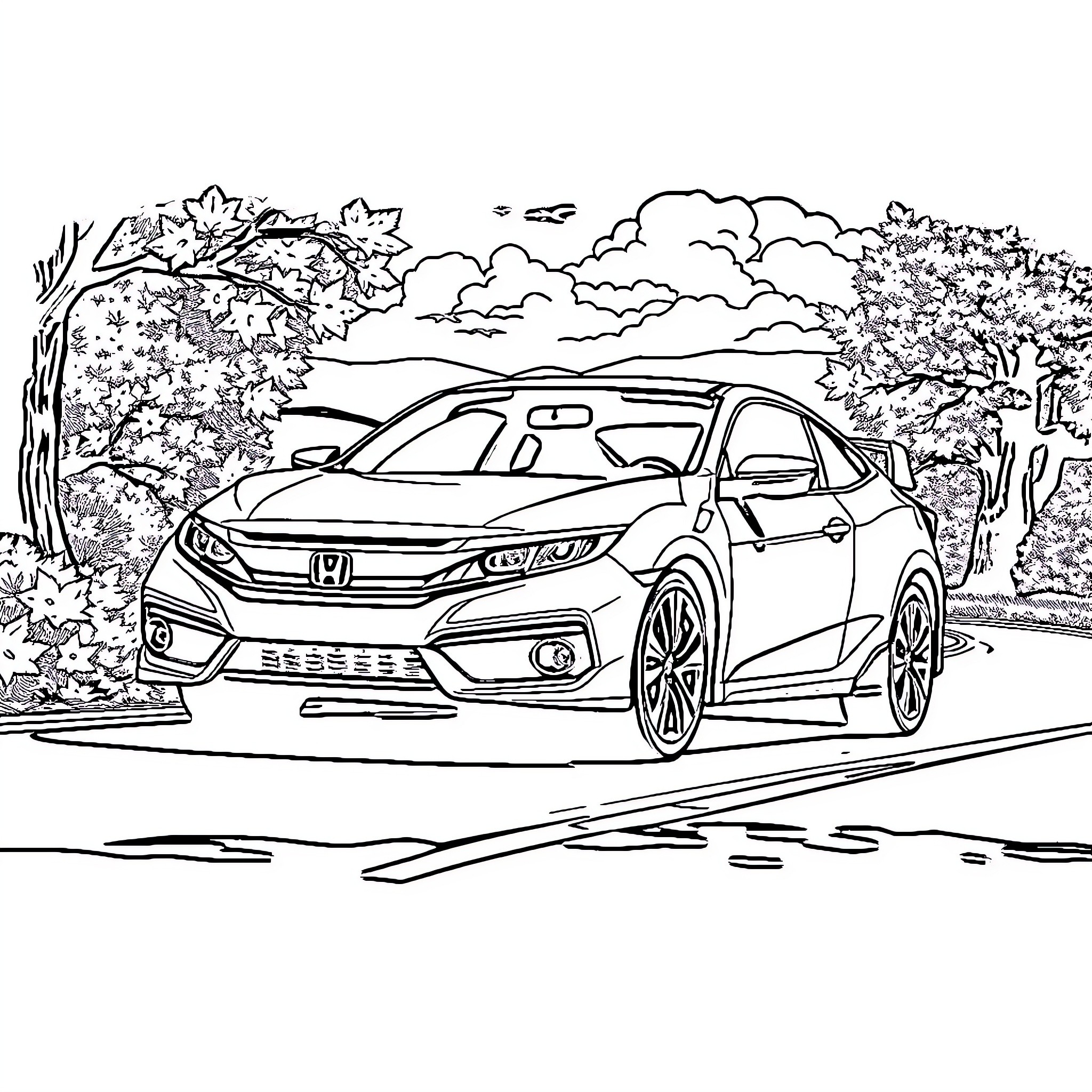 Best Honda Civic Coloring Pages (Free Printable PDF)