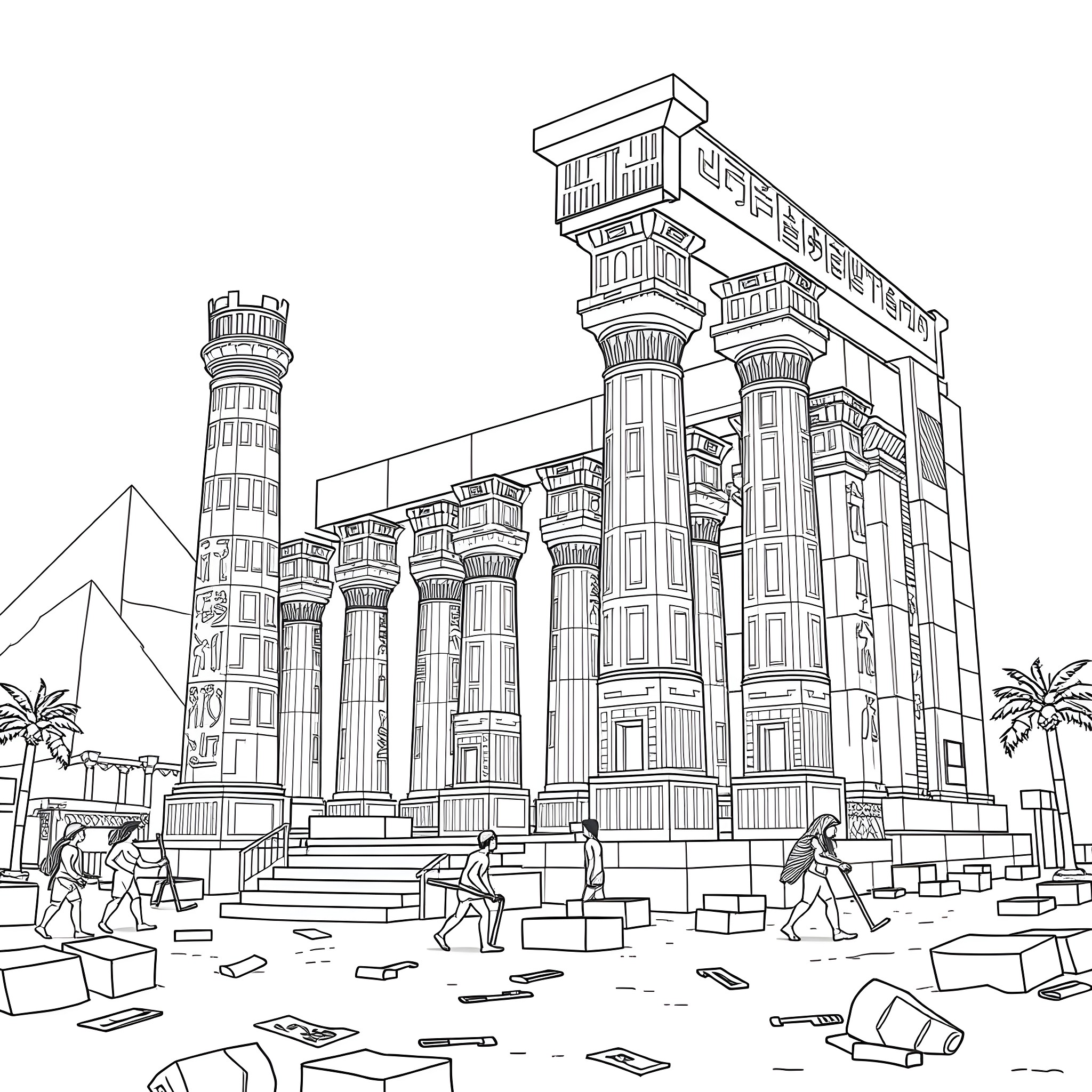 Best Egyptian Temple Coloring Pages (Free Printable PDF)