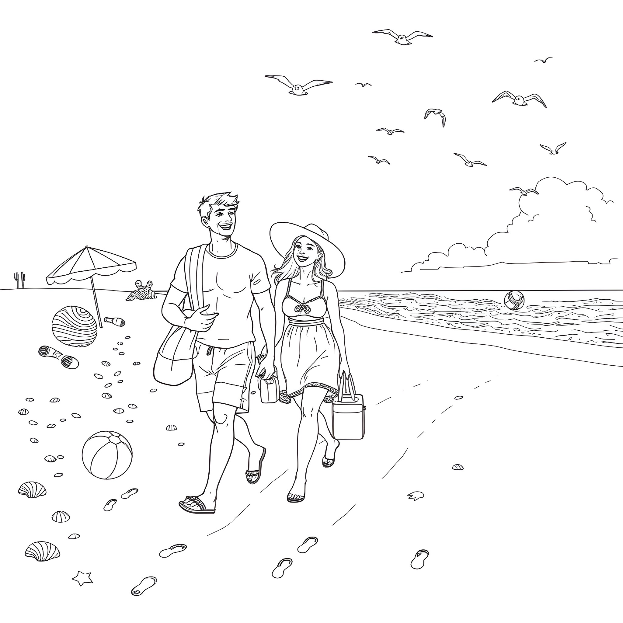 Best Beach Coloring Pages (Free Printable PDF)
