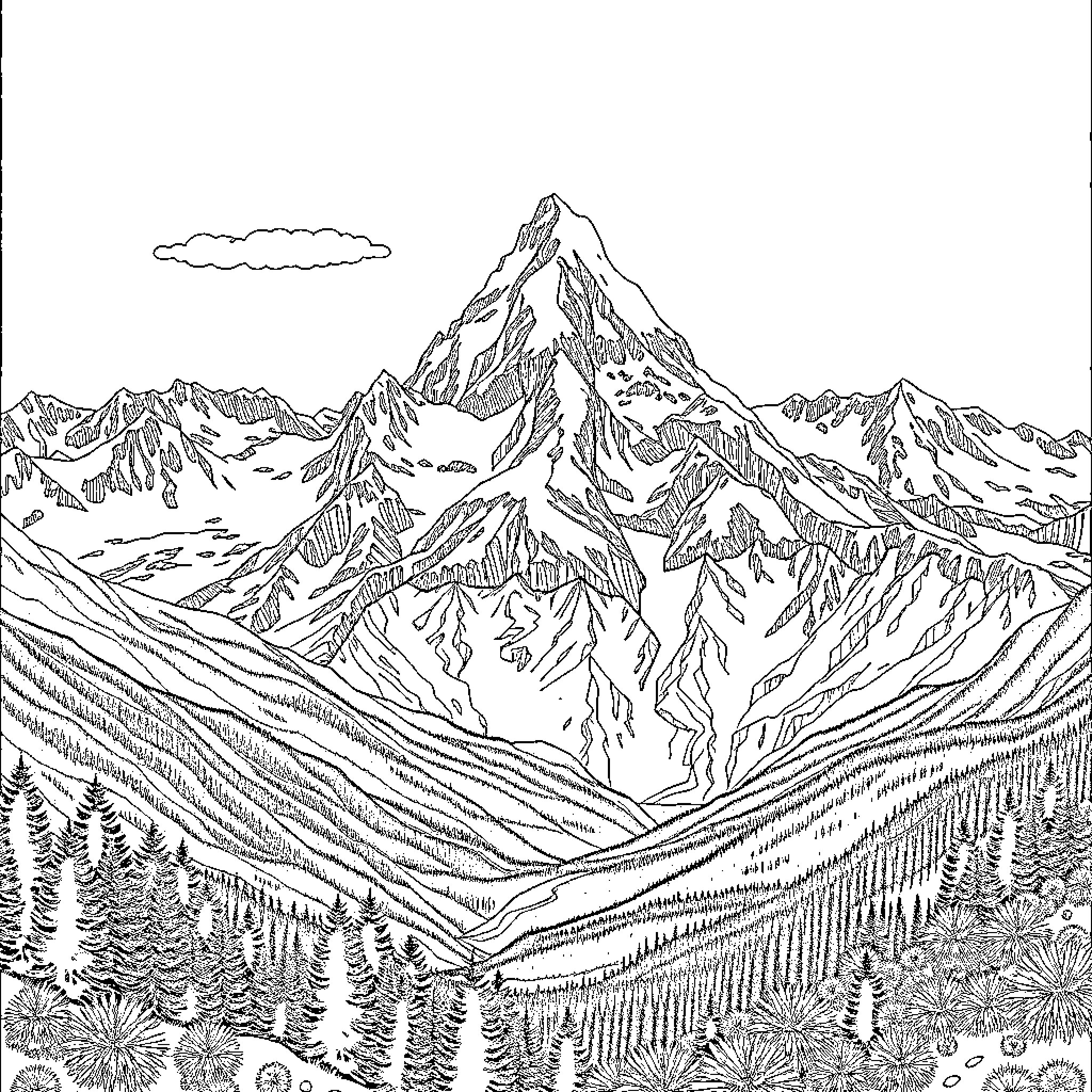 Best Mountain Coloring Pages (Free Printable PDF)