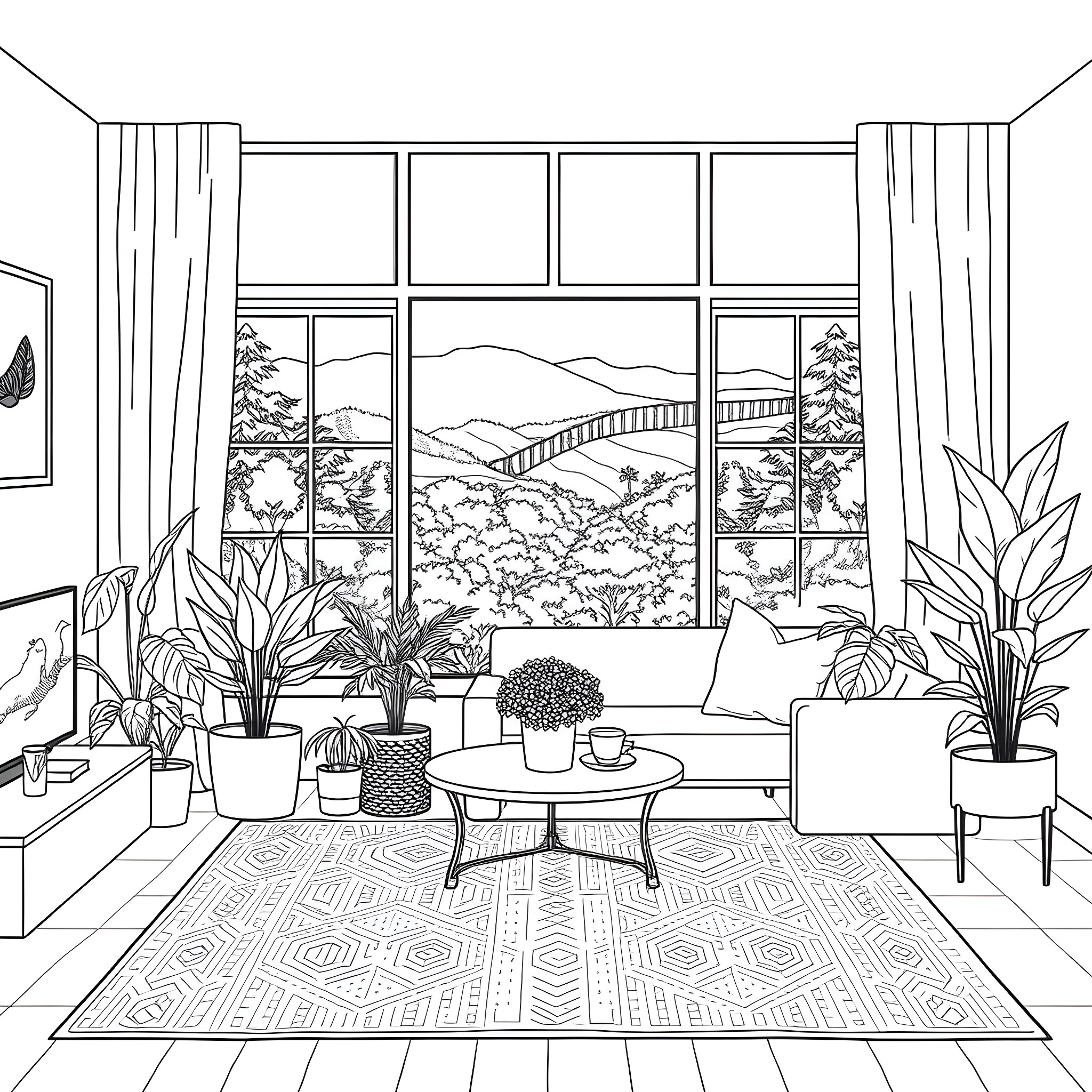 Best Living Room Coloring Pages (Free Printable PDF)