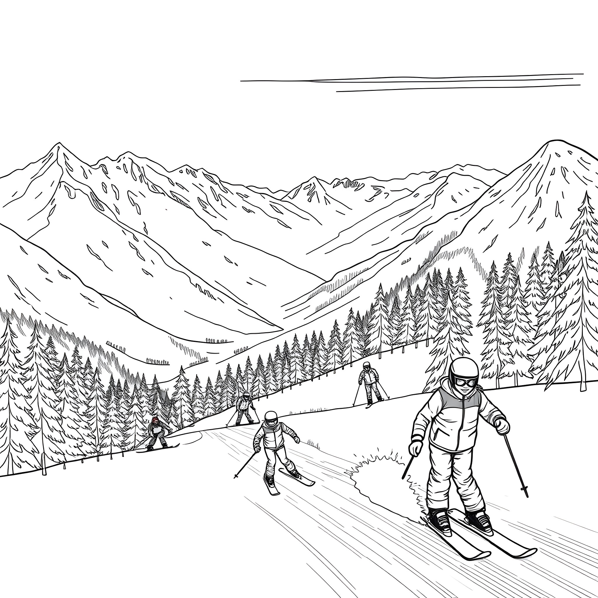 Best Skiing Coloring Pages (Free Printable PDF)