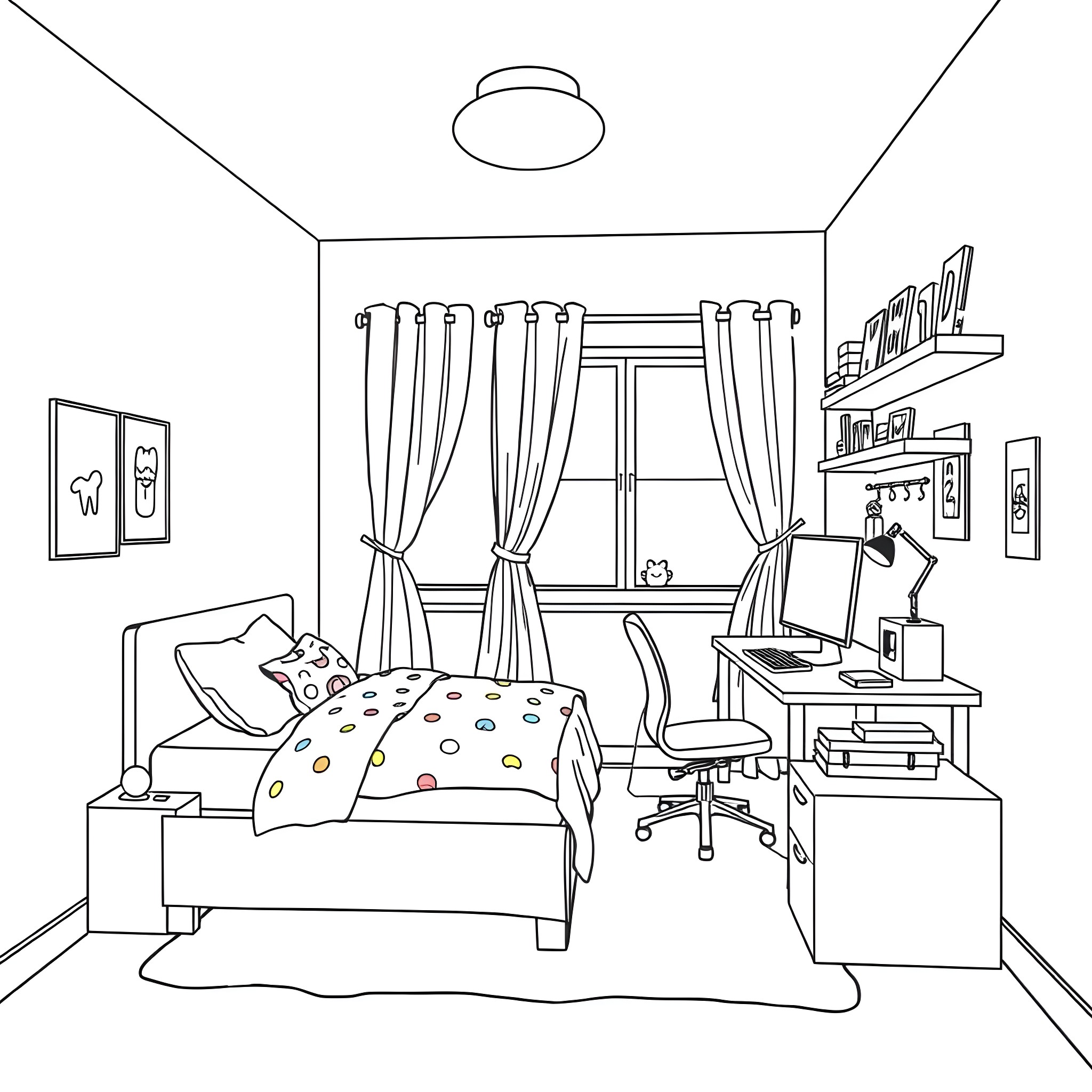 Best Bedroom Coloring Pages (Free Printable PDF)