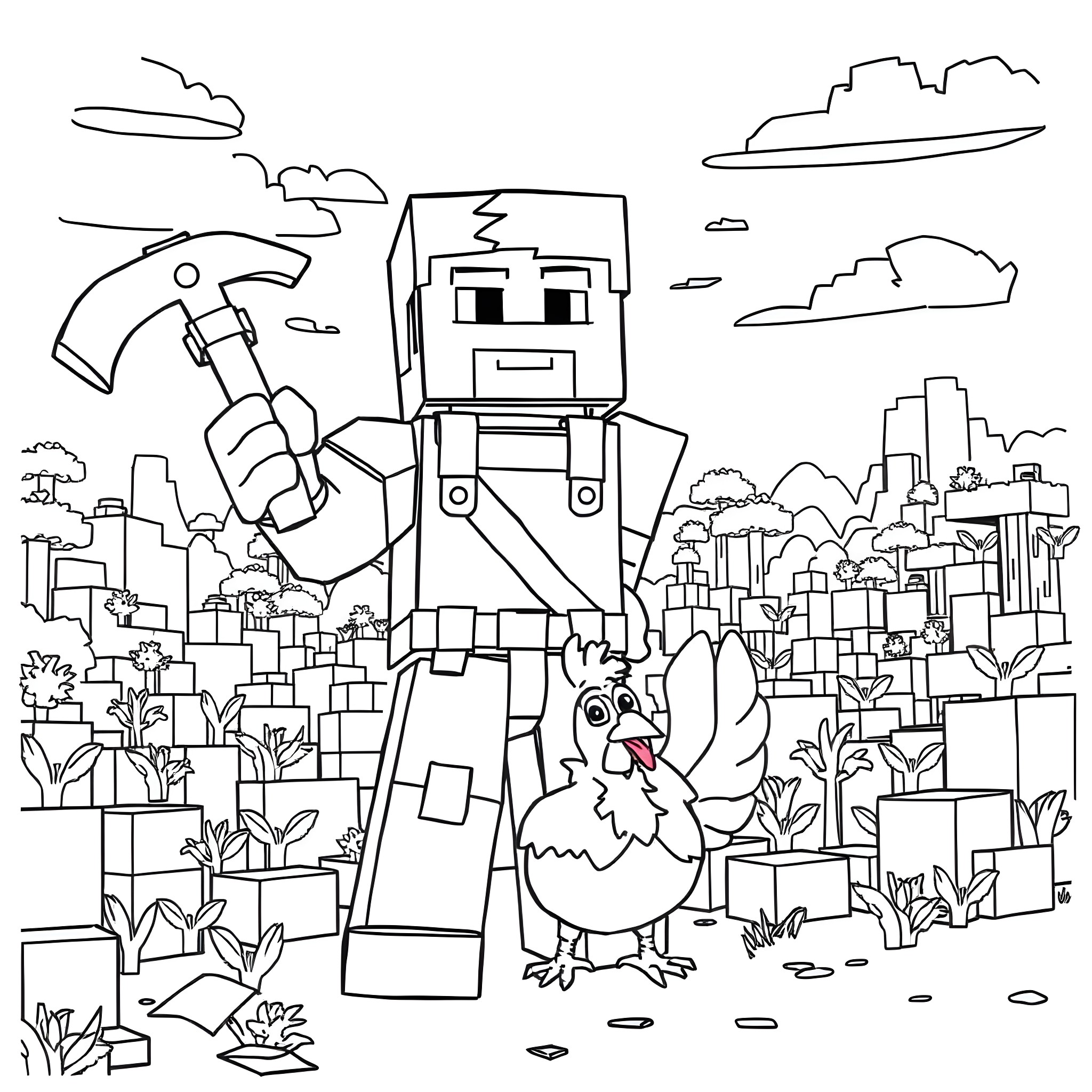 Best Minecraft Steve Coloring Pages (Free Printable PDF)
