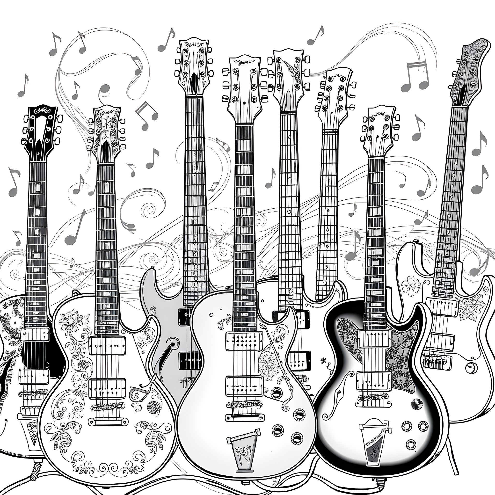 54 Best Guitar Coloring Pages (Free Printable PDFs)