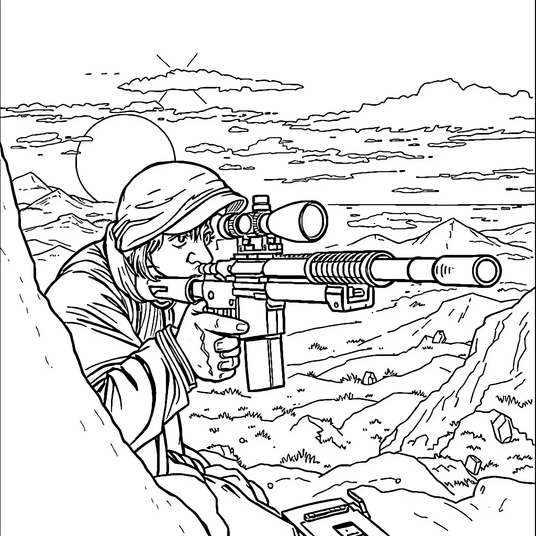 Best Sniper Coloring Pages (Free Printable PDF)