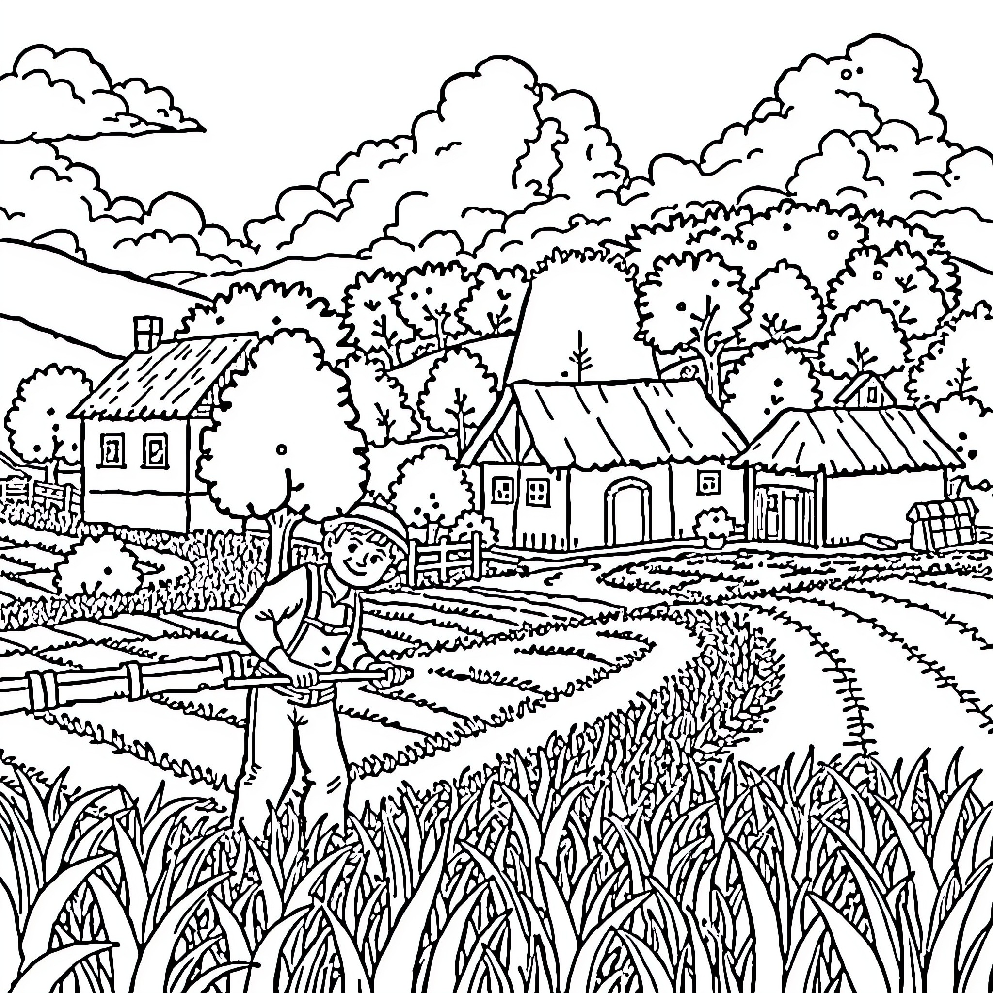 Best Farmer Coloring Pages (Free Printable PDF)