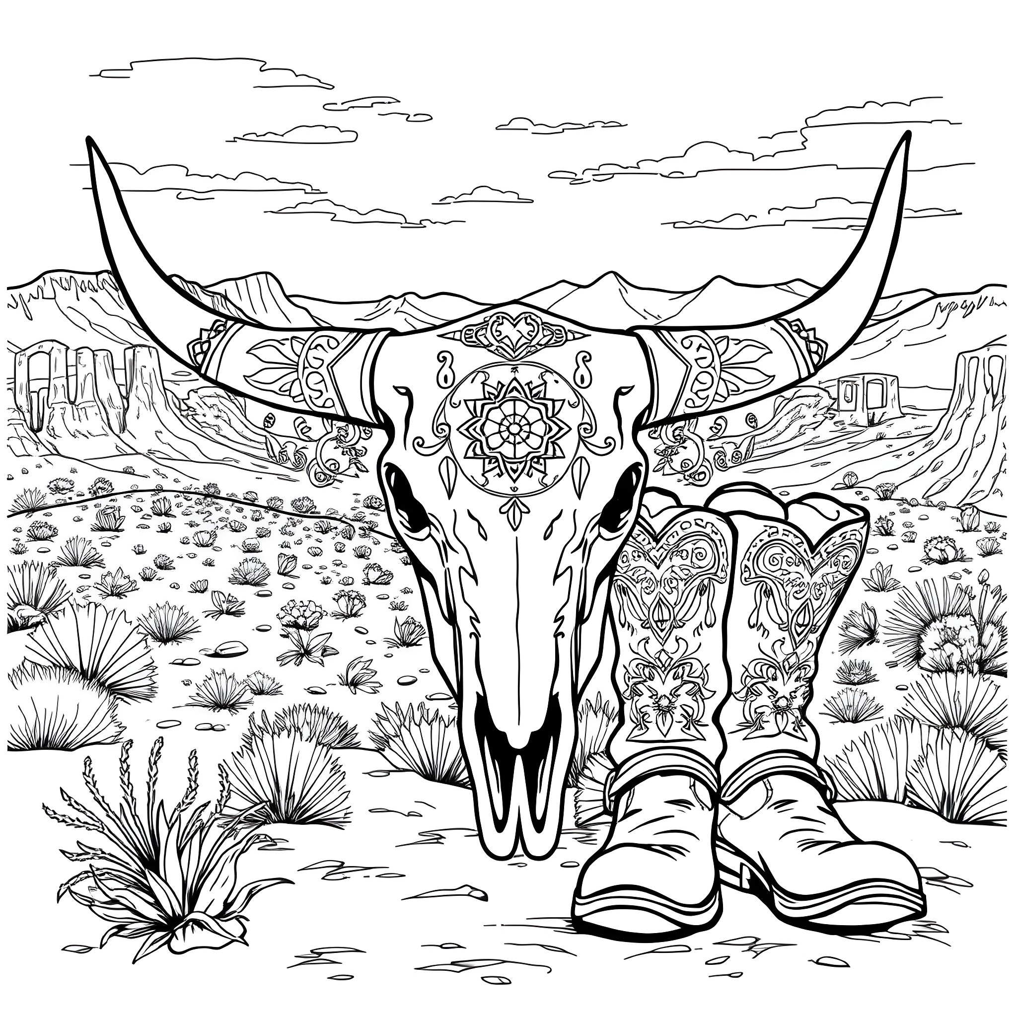 6 Best Bull Skull Coloring Pages (Free Printable PDFs)