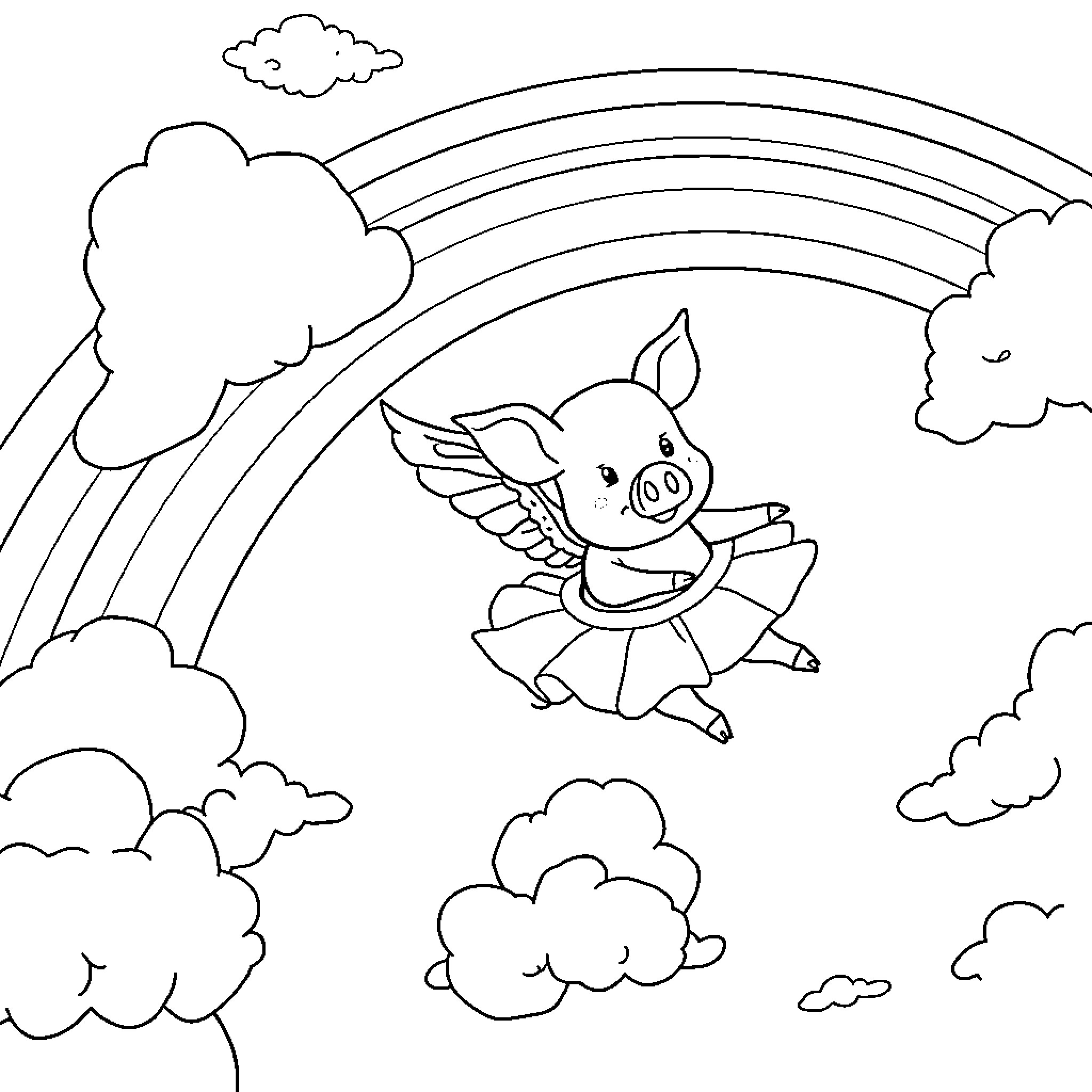 Best Flying Pig Coloring Pages (Free Printable PDF)