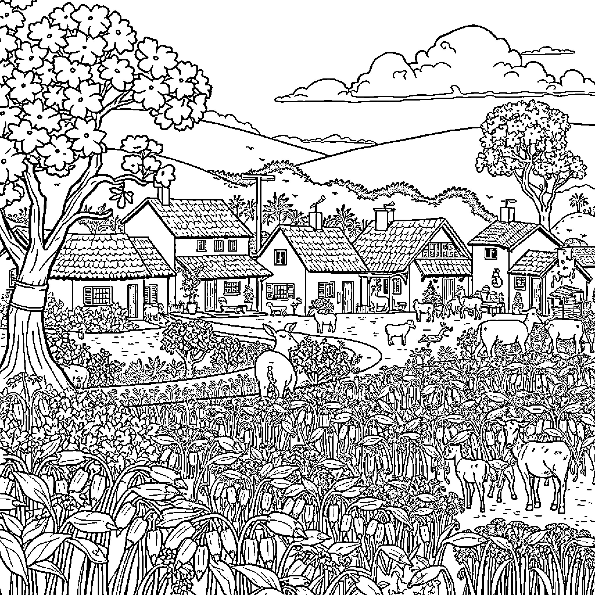 Best Village Coloring Pages (Free Printable PDF)