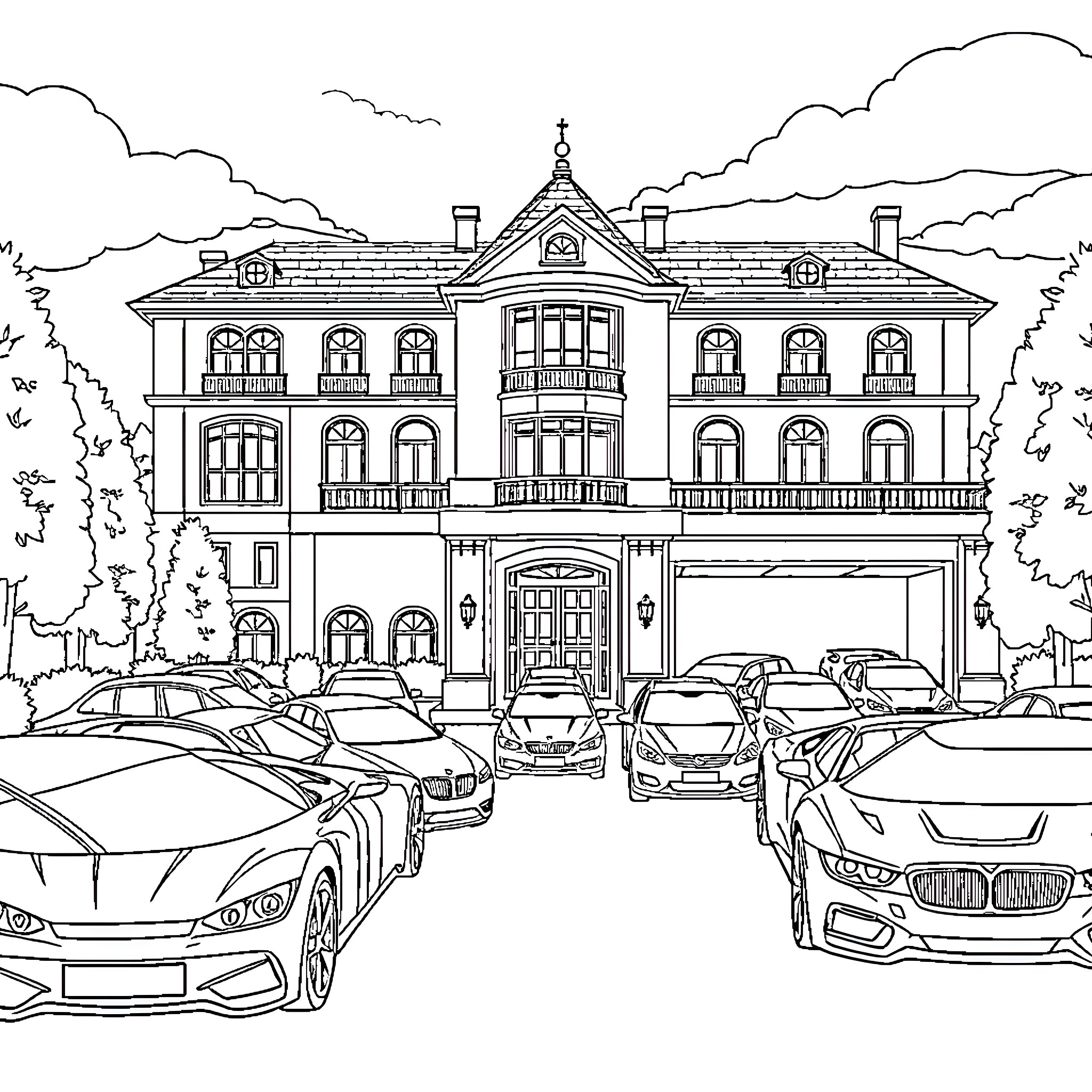 20 Best Mansion Coloring Pages (Free Printable PDFs)