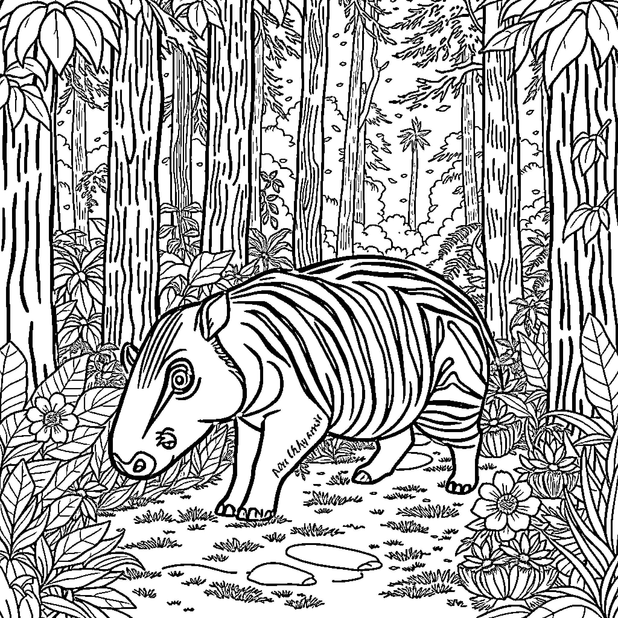 Best Tapir Coloring Pages (Free Printable PDF)