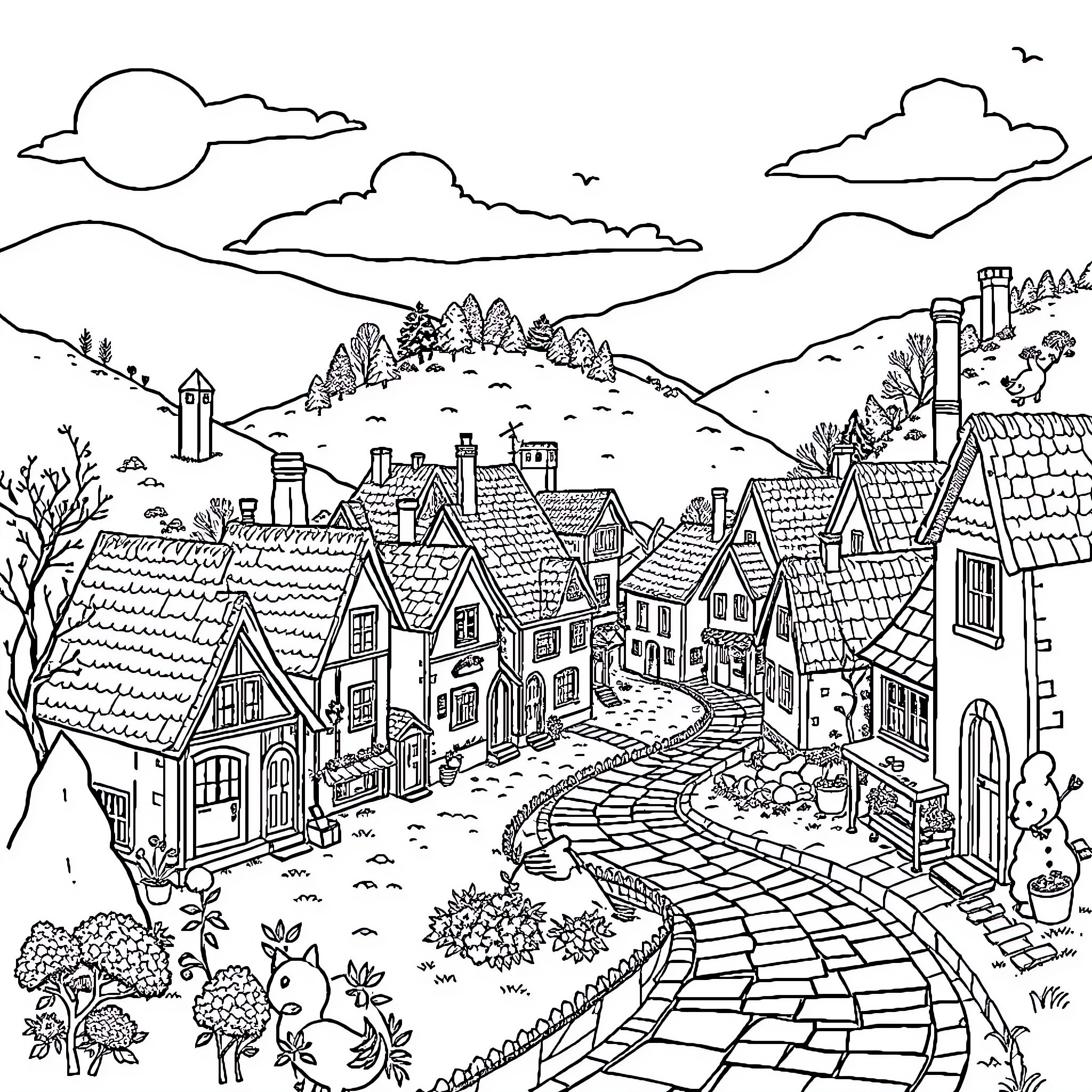 Best Village Coloring Pages (Free Printable PDF)