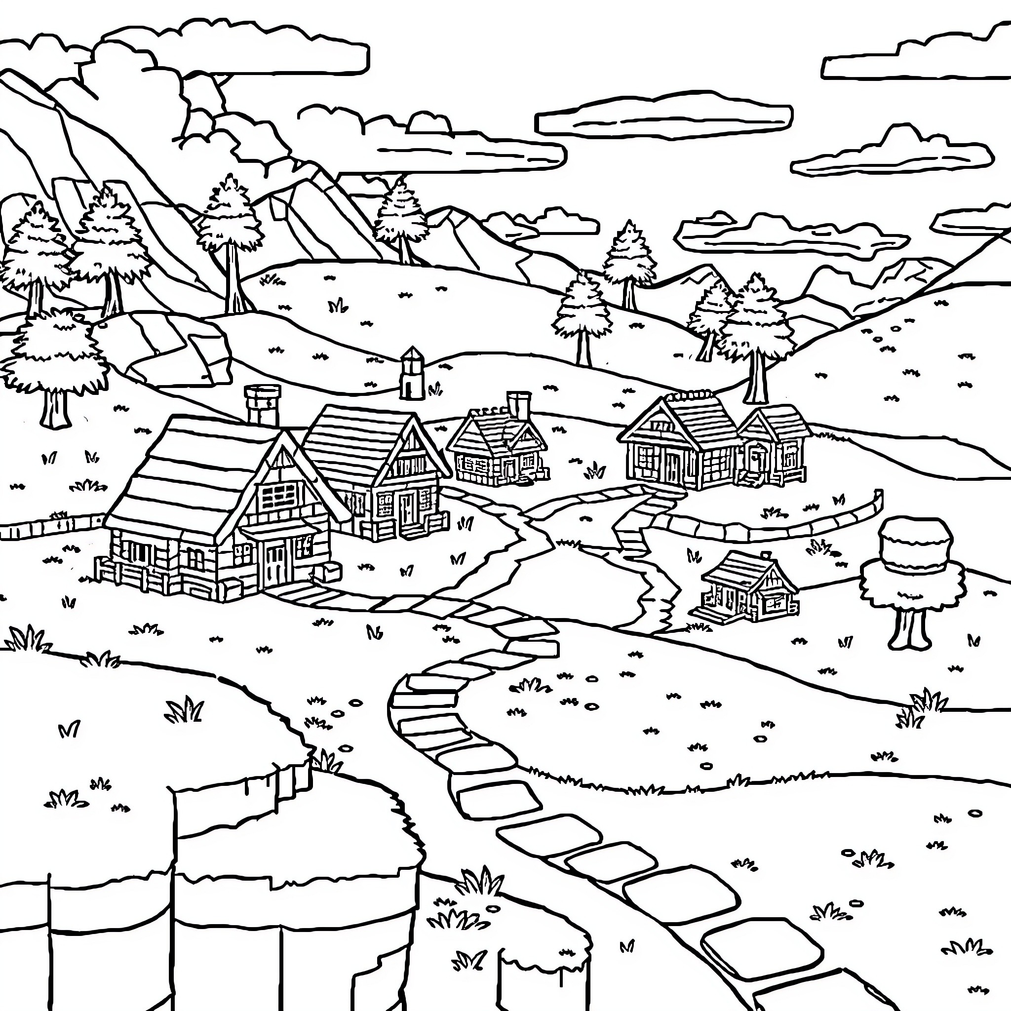 Best Village Coloring Pages (Free Printable PDF)