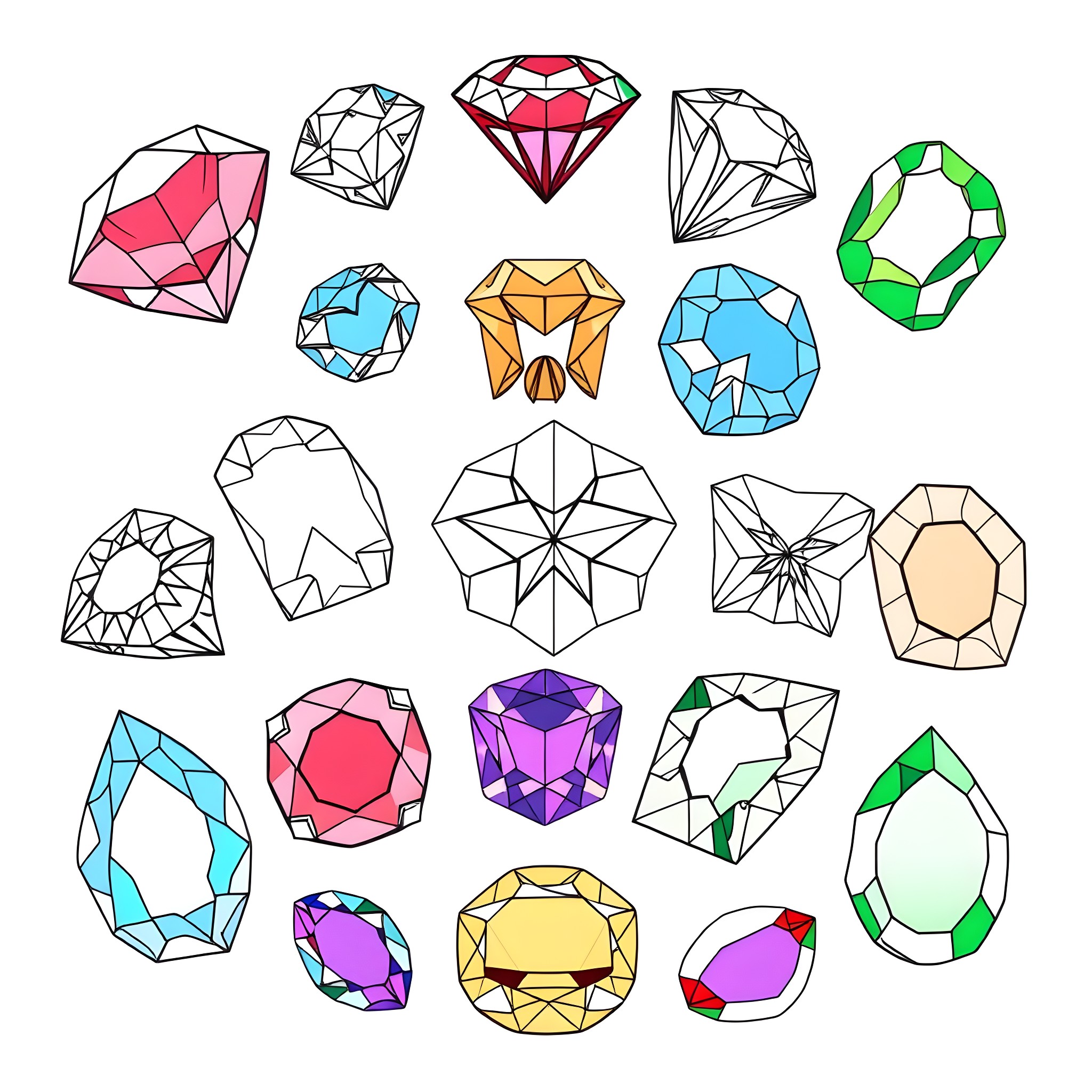Best Gemstone Coloring Pages (Free Printable PDF)