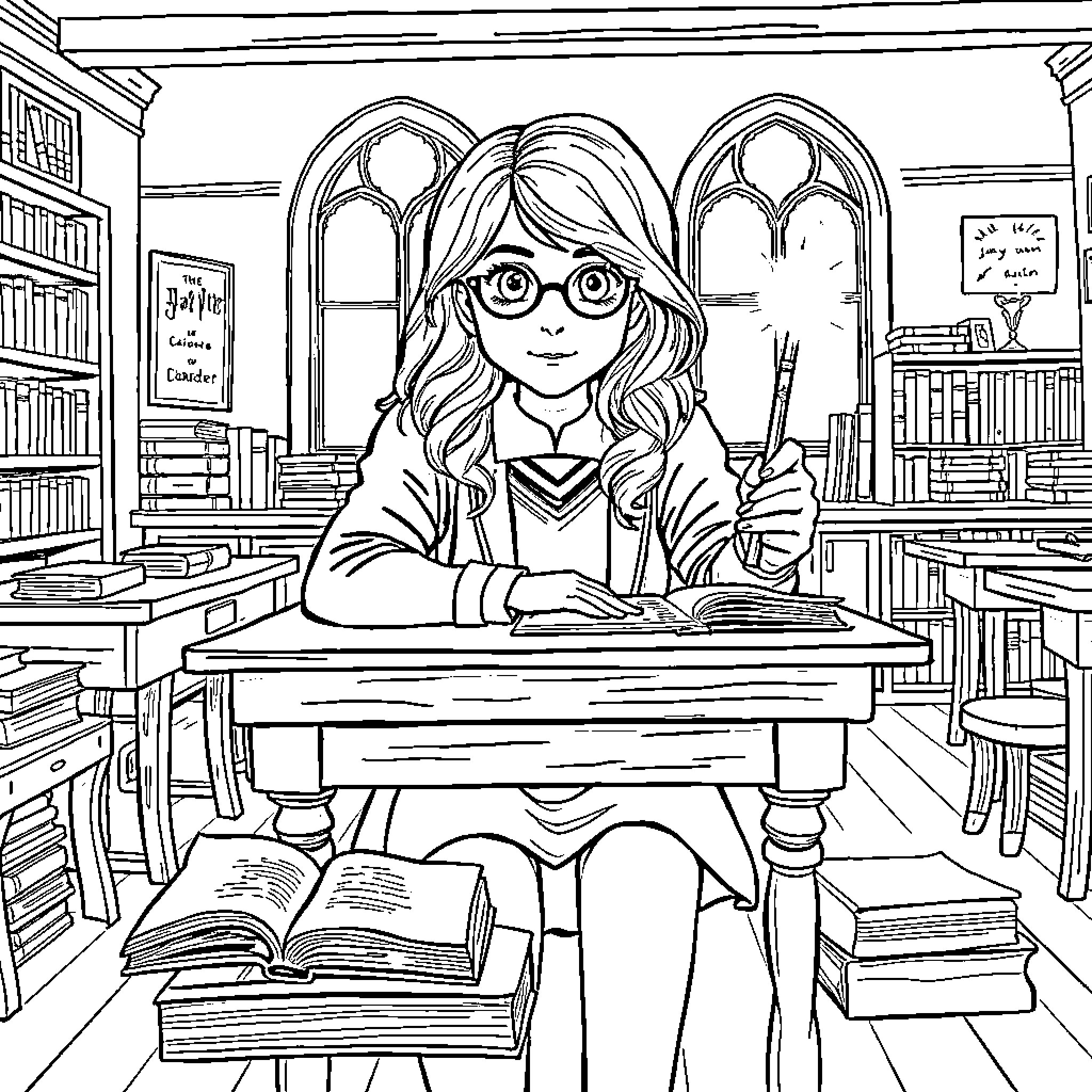 Best Hermione Granger Coloring Pages (Free Printable PDF)