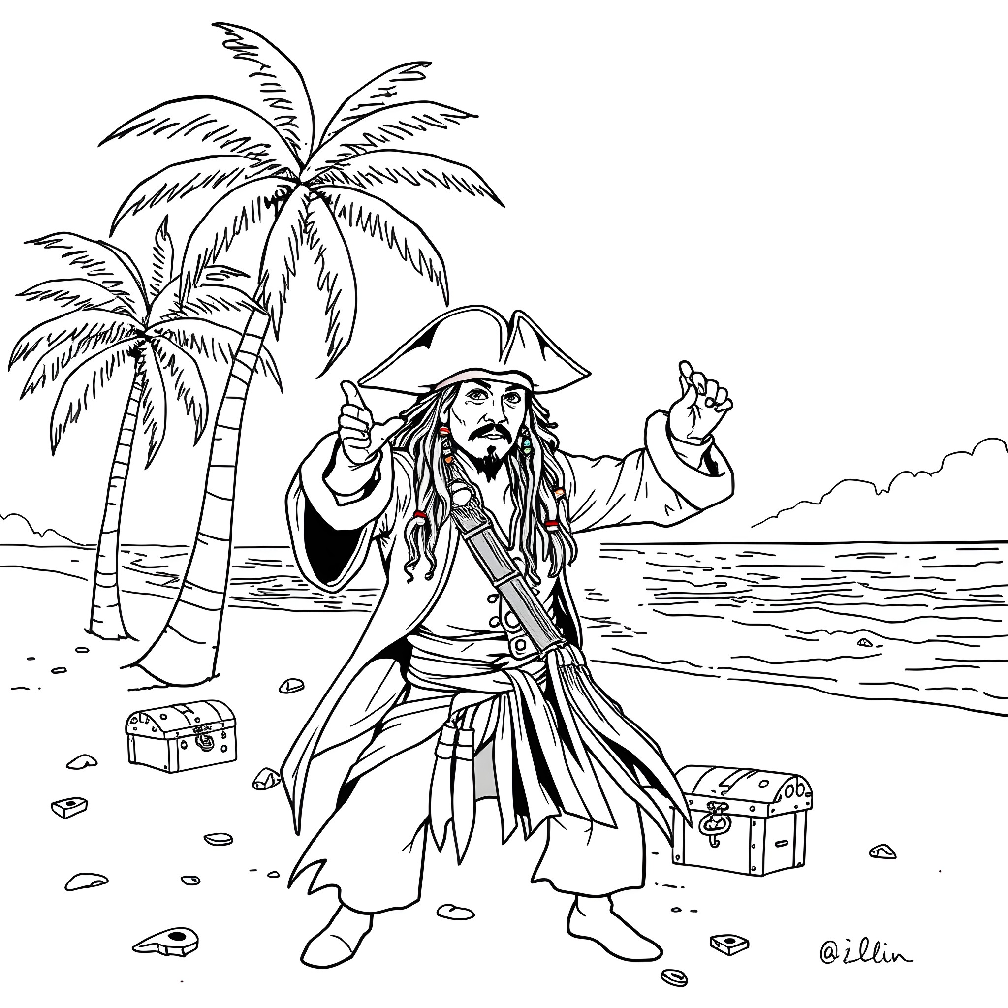 Best Jack Sparrow Coloring Pages (Free Printable PDF)