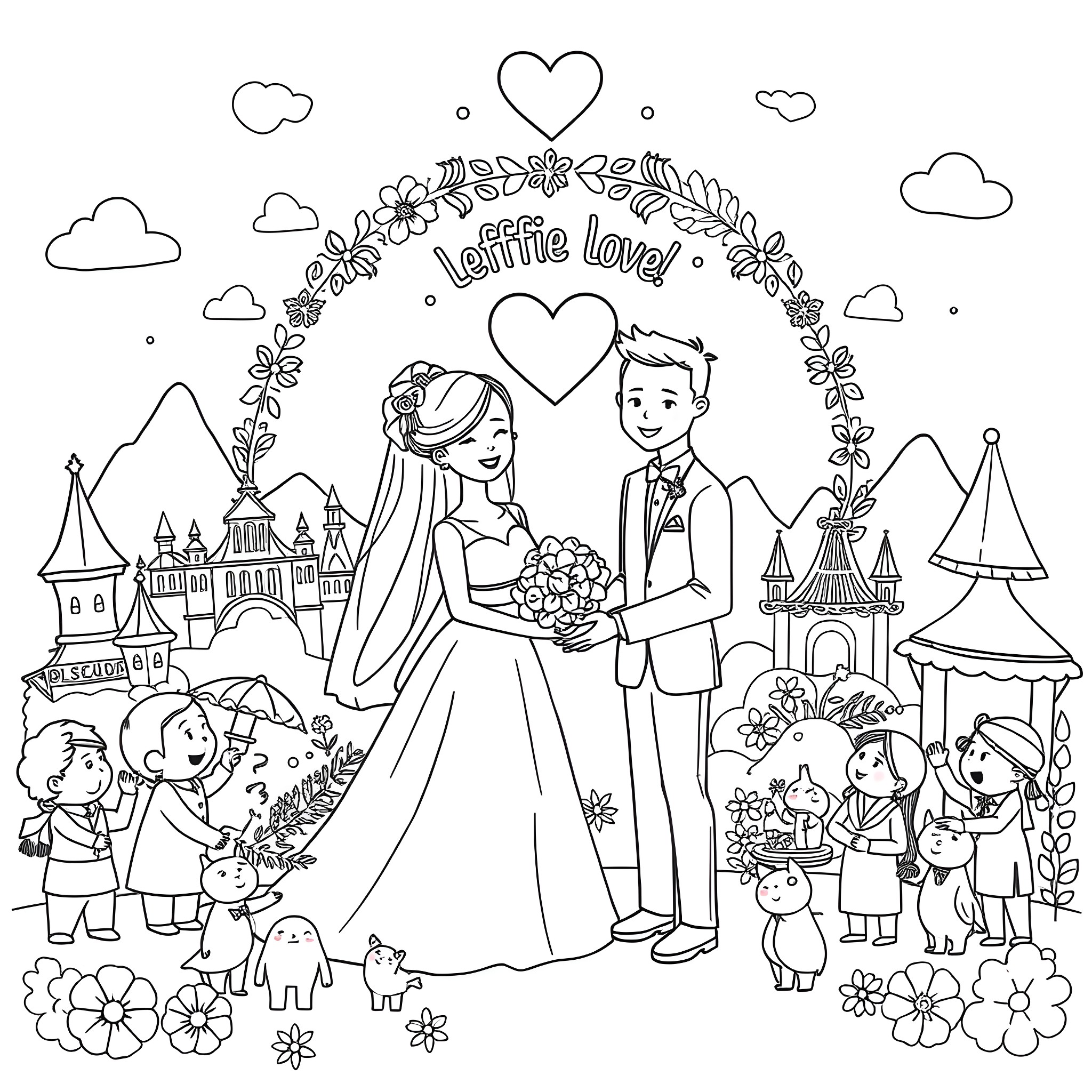 89 Best Wedding Coloring Pages (Free Printable PDFs)