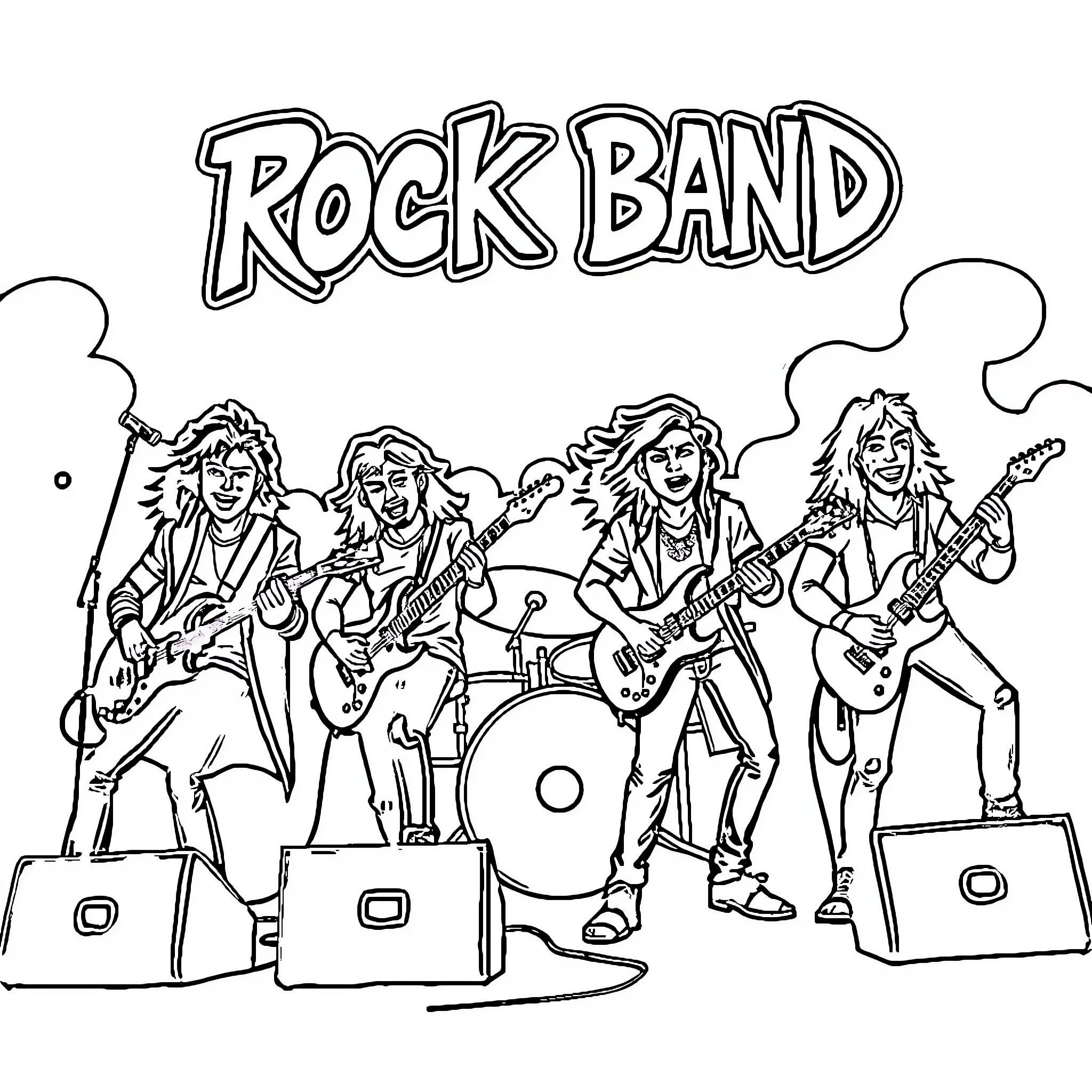 Best Rock Band Coloring Pages (Free Printable PDF)