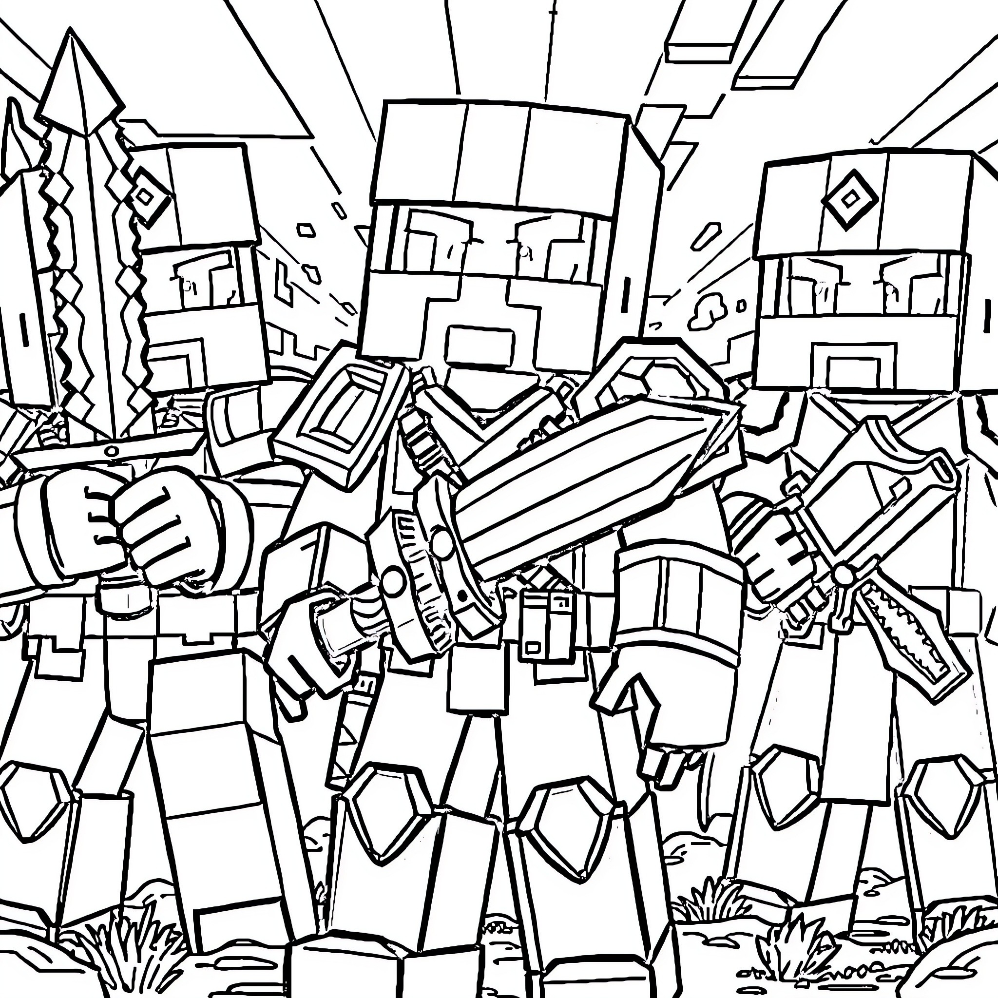 Best Minecraft Weapon Coloring Pages (Free Printable PDF)
