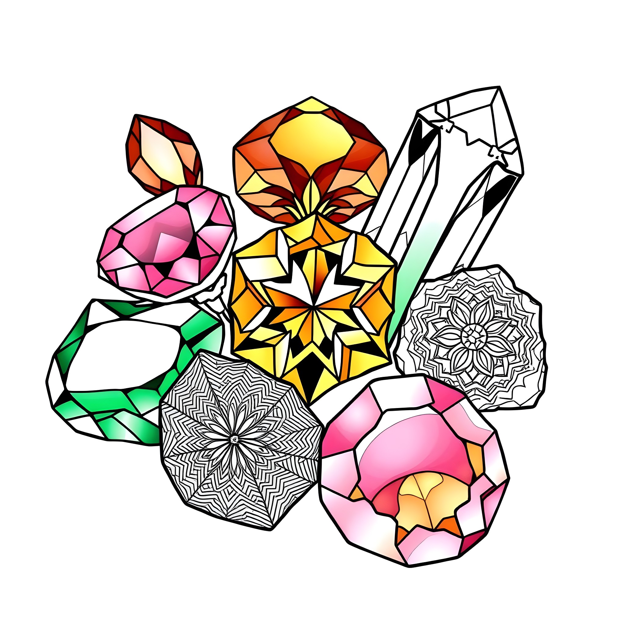 Best Gemstone Coloring Pages (Free Printable PDF)