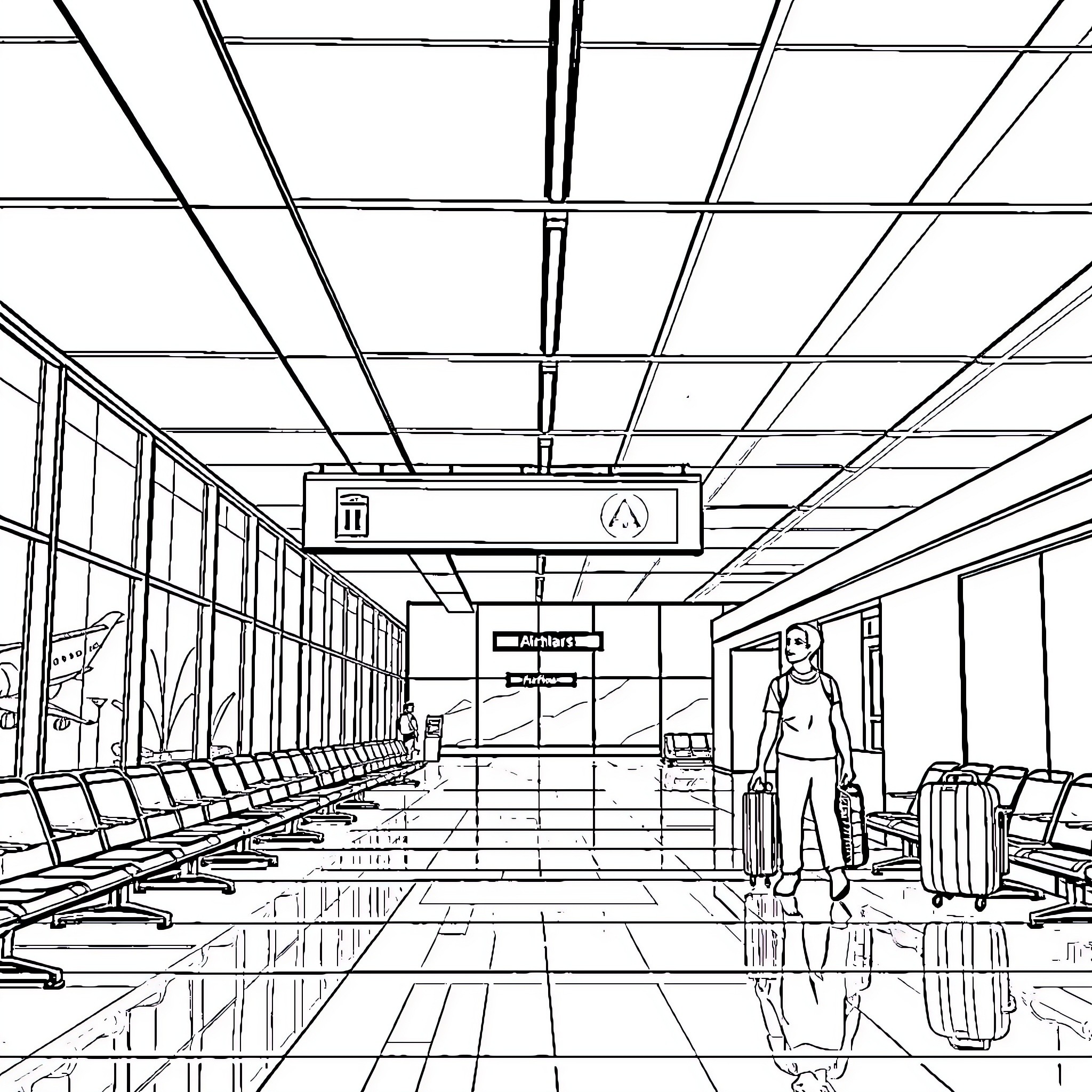 9 Best Airport Coloring Pages (Free Printable PDFs)