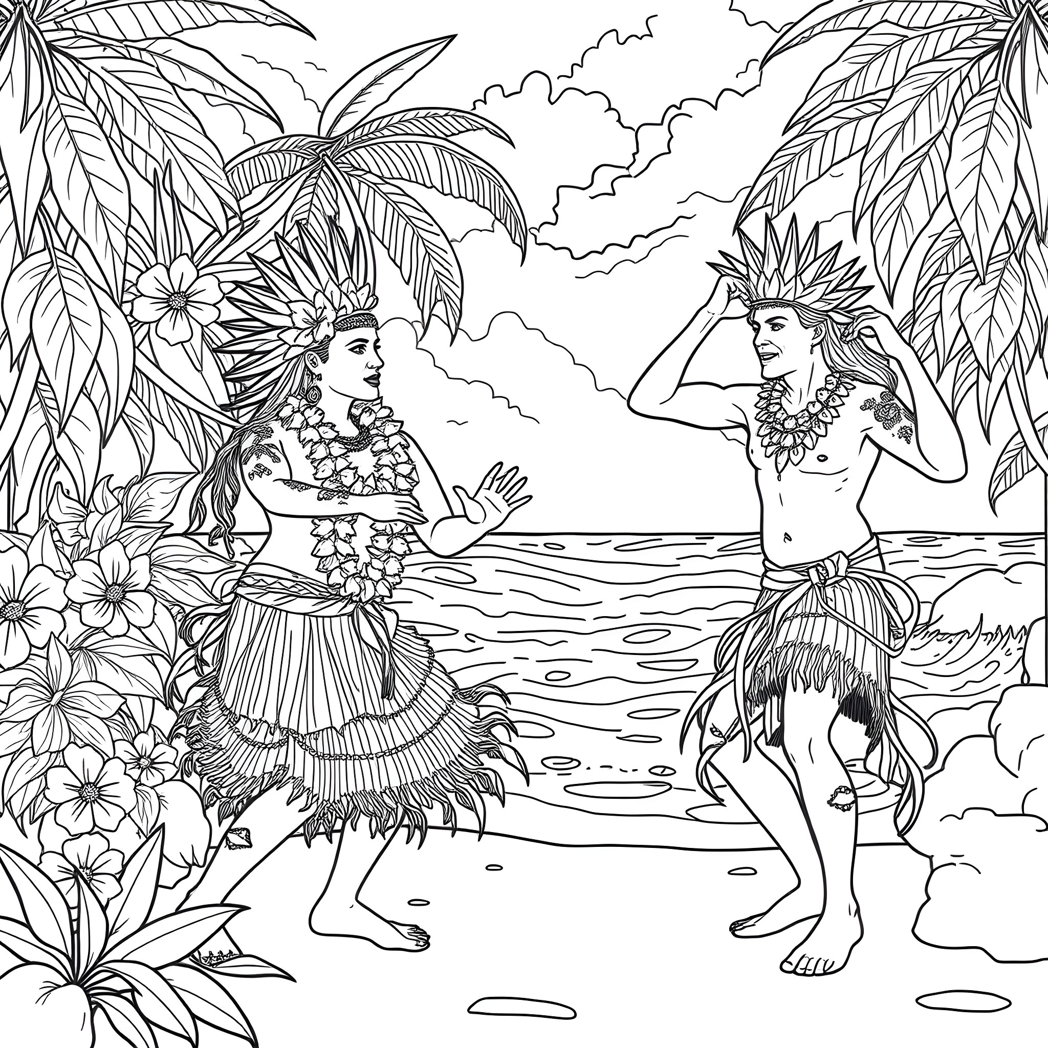 Hawaiian Coloring Pages For Adults