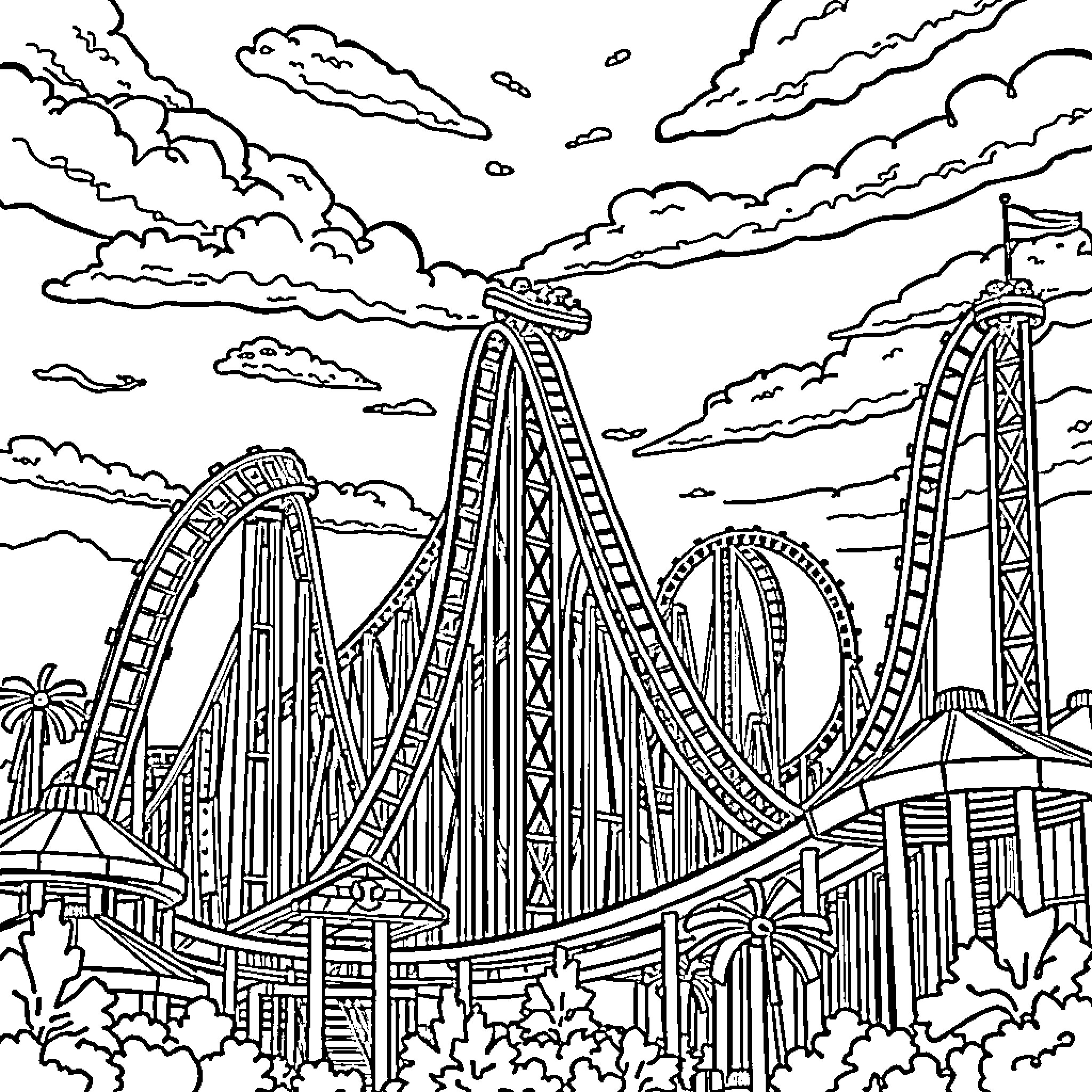 Best Roller Coaster Coloring Pages (Free Printable PDF)