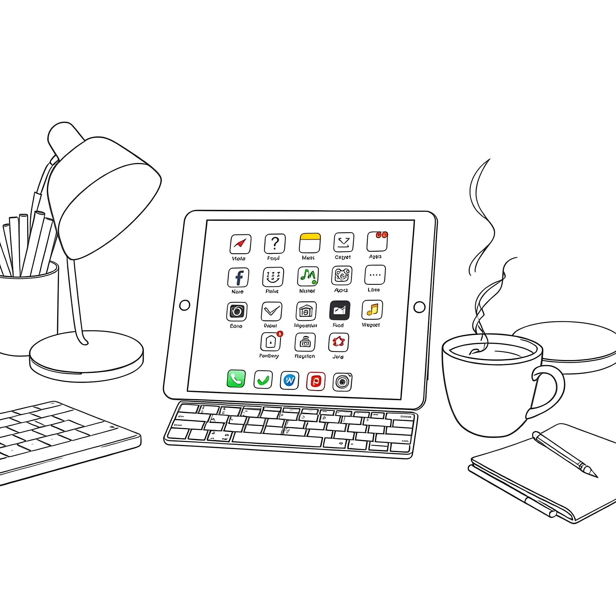 Best Apple iPad Coloring Pages (Free Printable PDF)