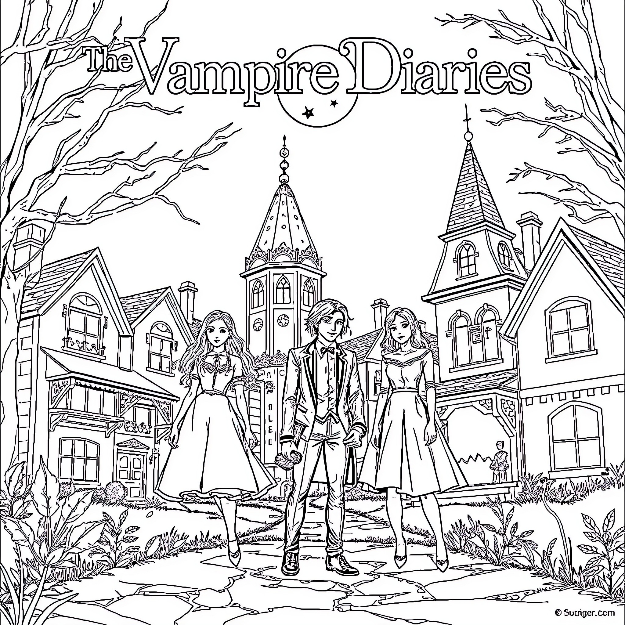 Best Vampire Diaries Coloring Pages (Free Printable PDF)