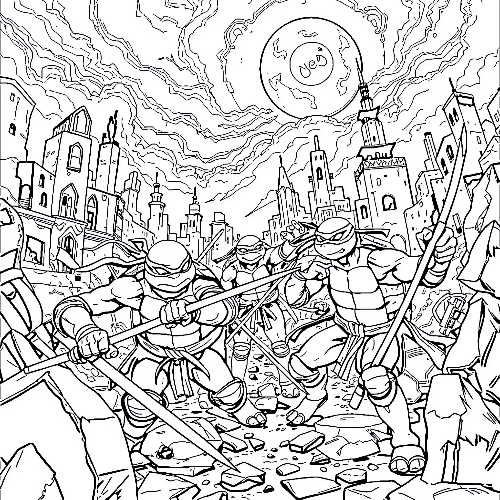 Best Ninja Turtle Coloring Pages (Free Printable PDF)