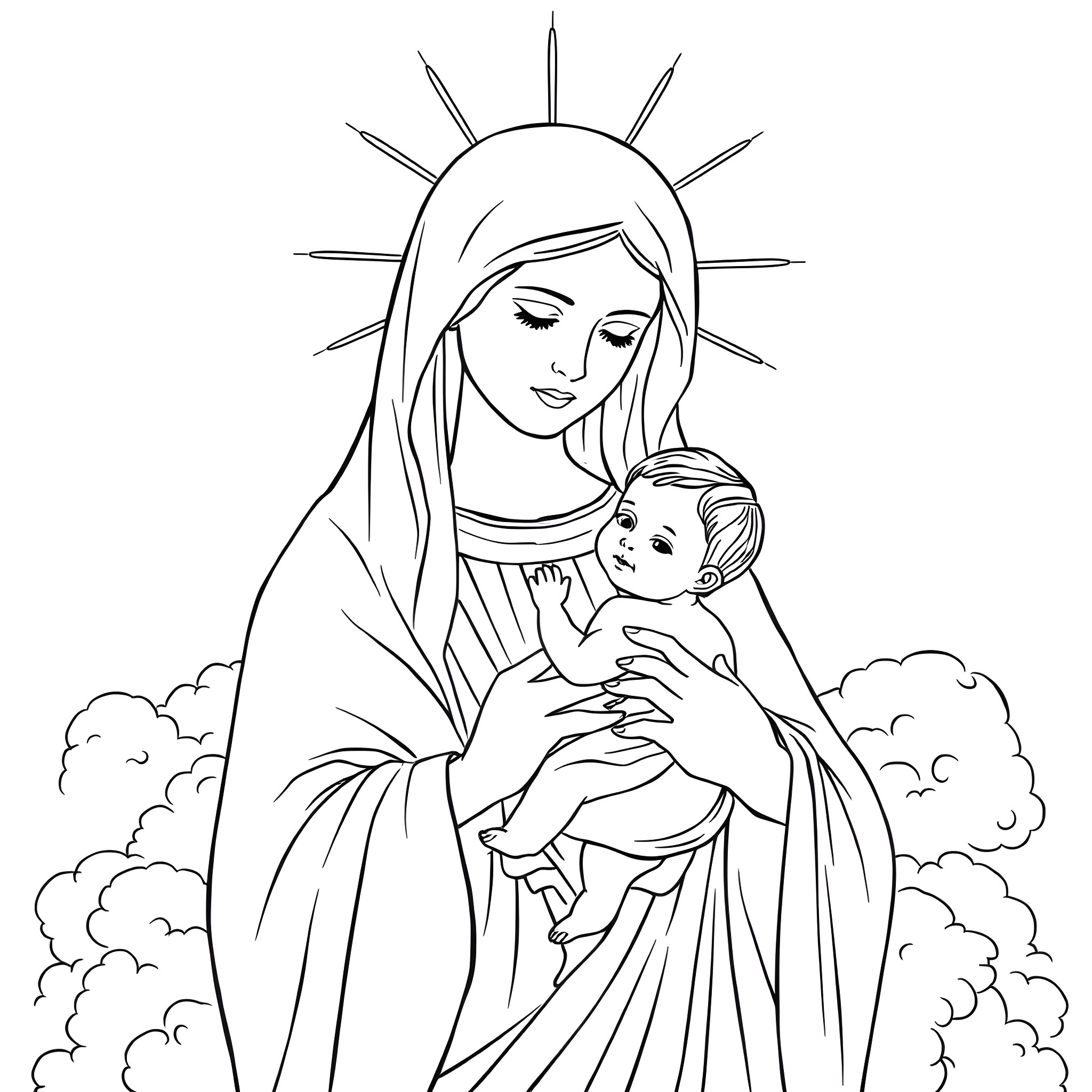 1 Best Virgin Mary Coloring Pages (Free Printable PDFs)