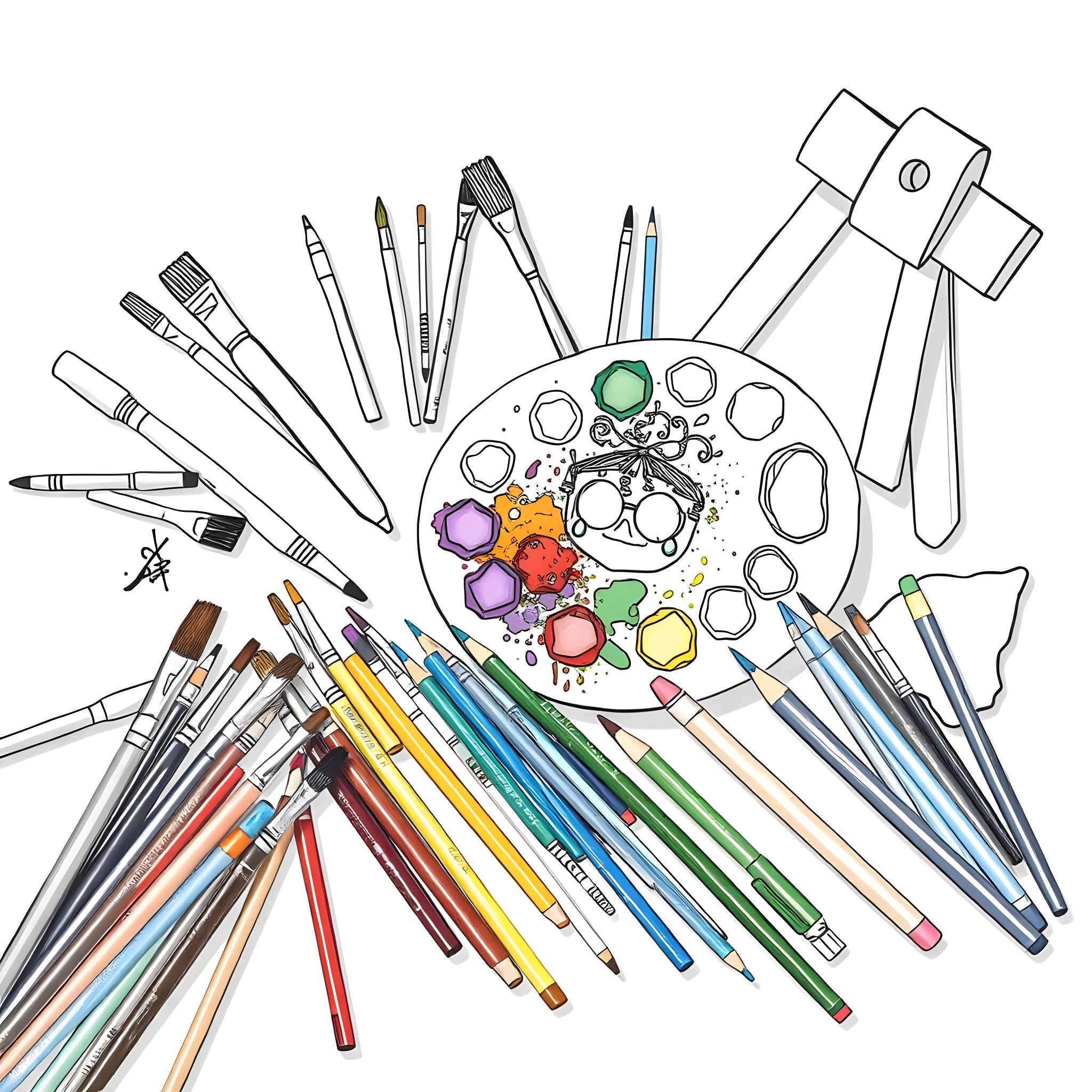 Best Art Supply Coloring Pages (Free Printable PDF)