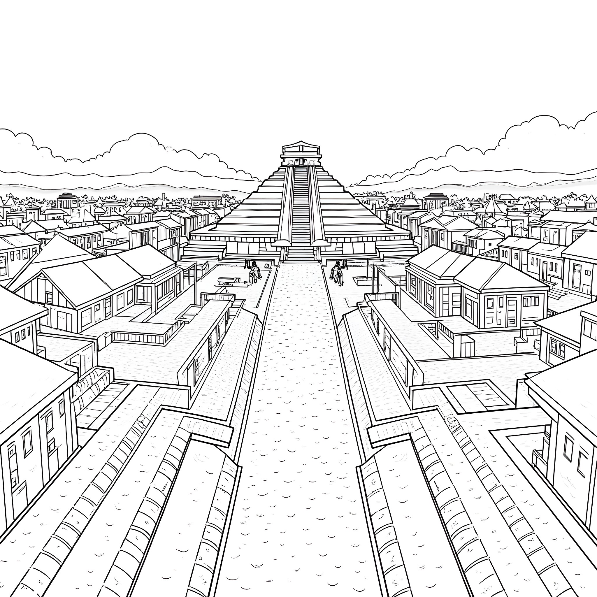 Tenochtitlan Coloring Pages Sketch Coloring Page
