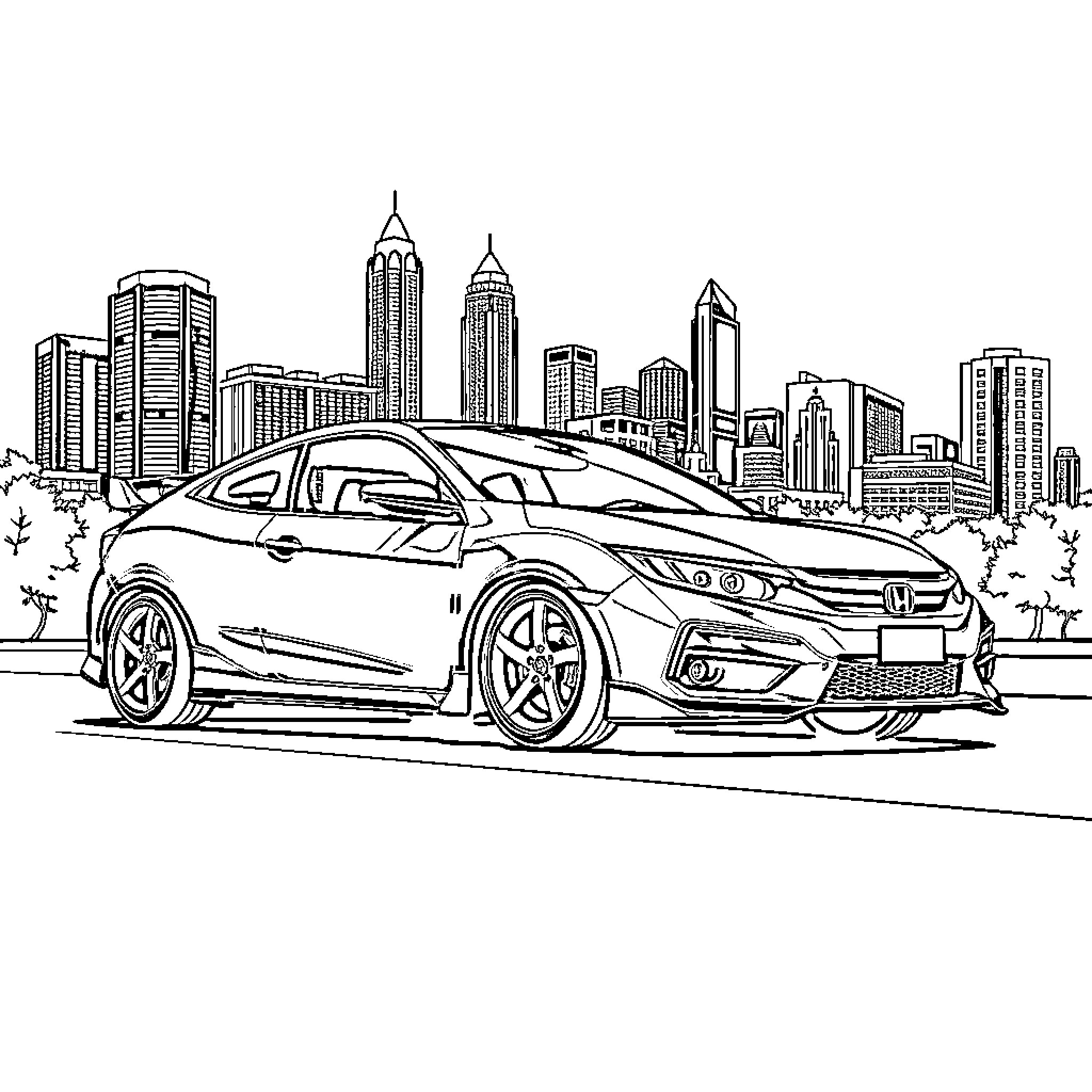 Best Honda Civic Coloring Pages (Free Printable PDF)
