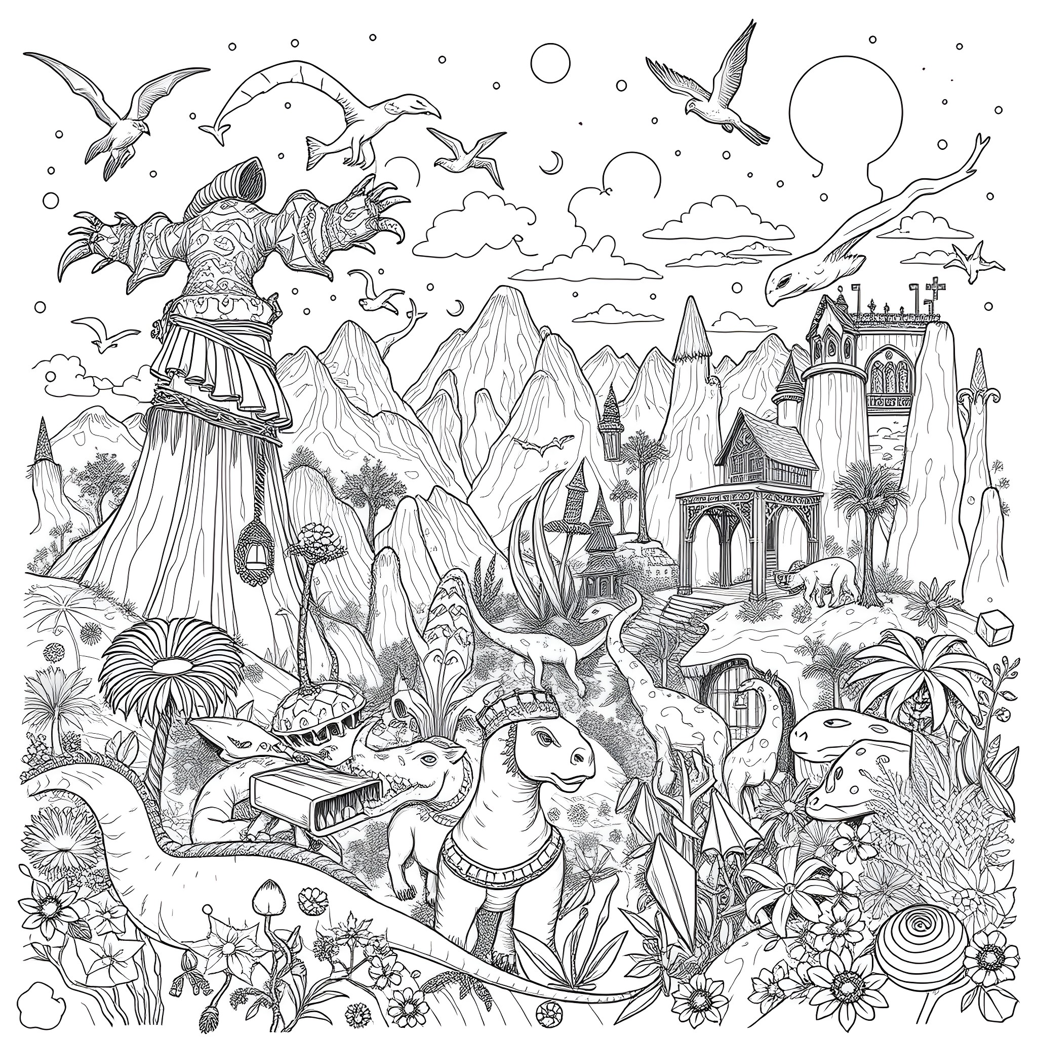 Best Imaginary World Coloring Pages (Free Printable PDF)