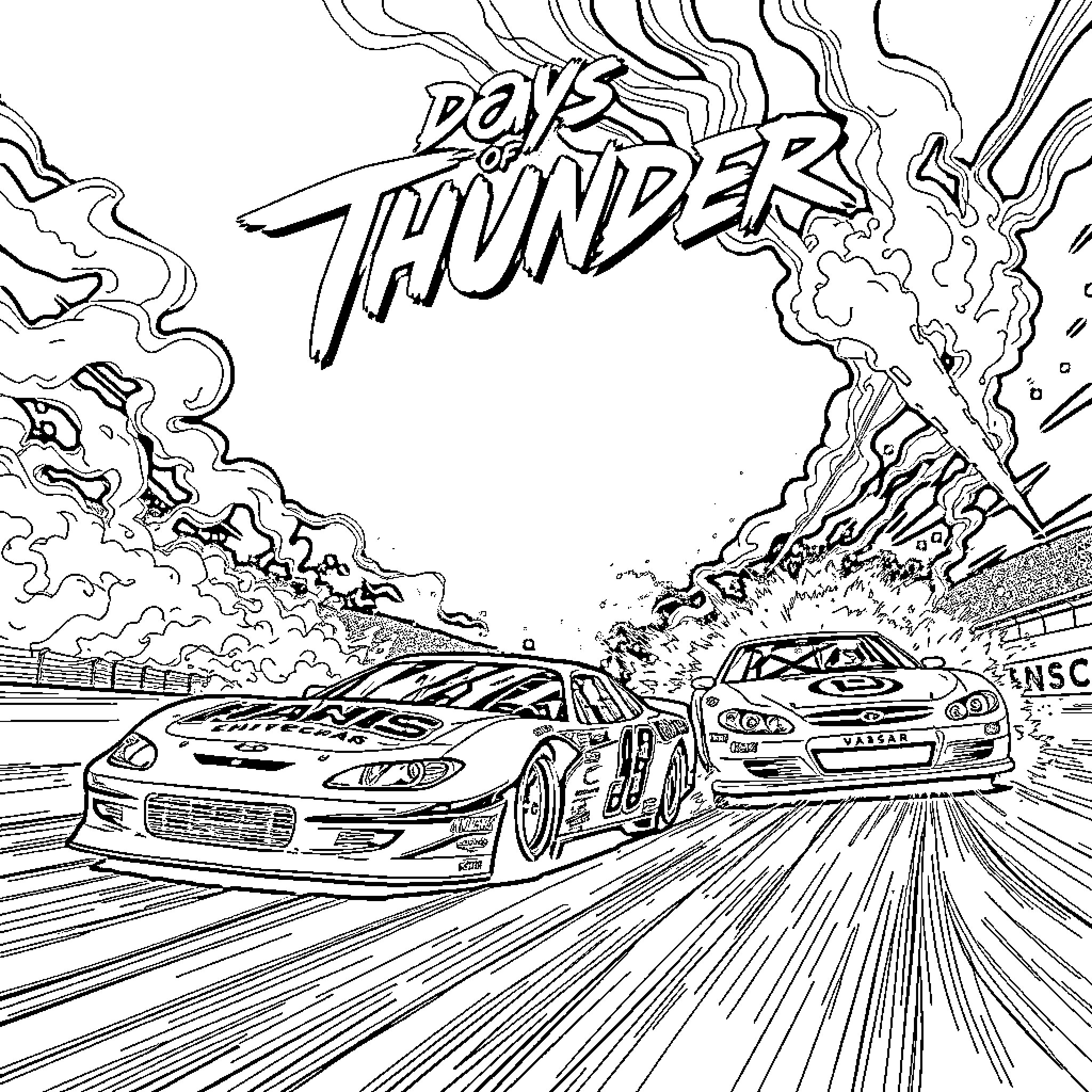 Best Days Of Thunder Coloring Pages (Free Printable PDF)