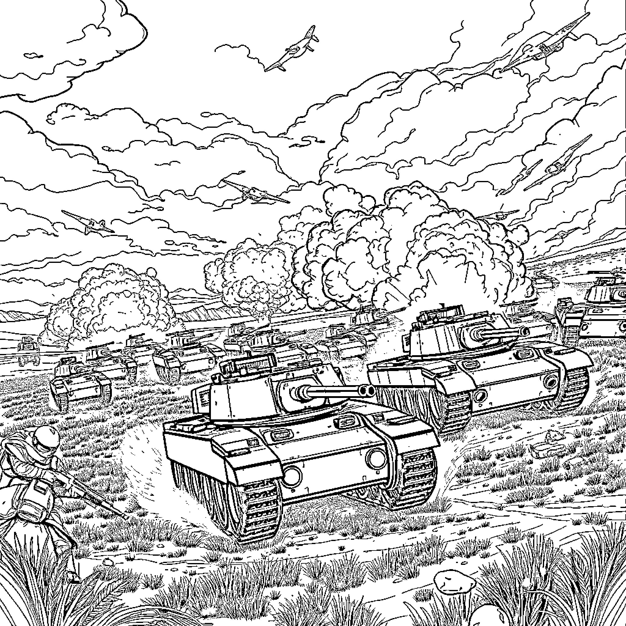 Best Battle Coloring Pages (Free Printable PDF)