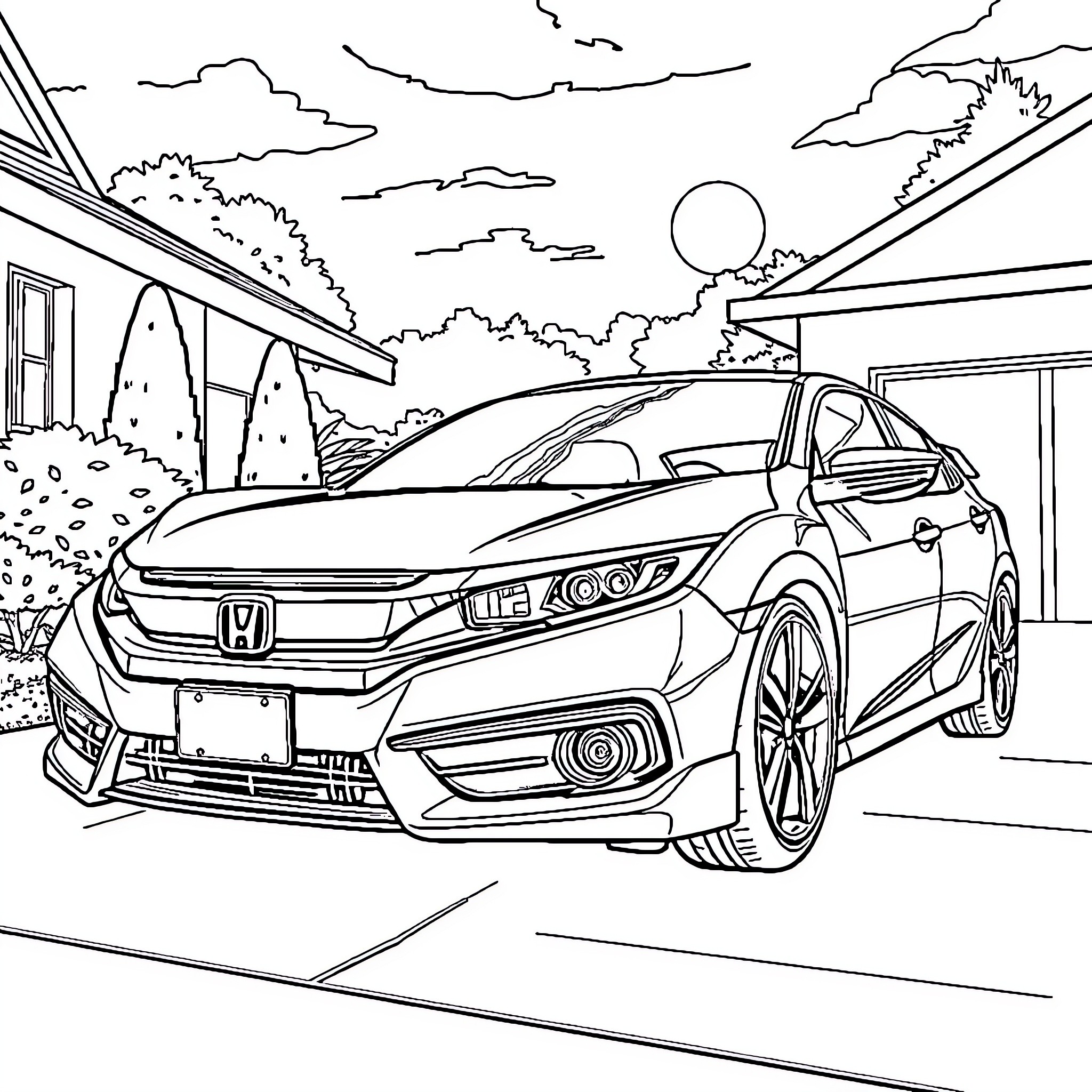 Best Honda Civic Coloring Pages (Free Printable PDF)