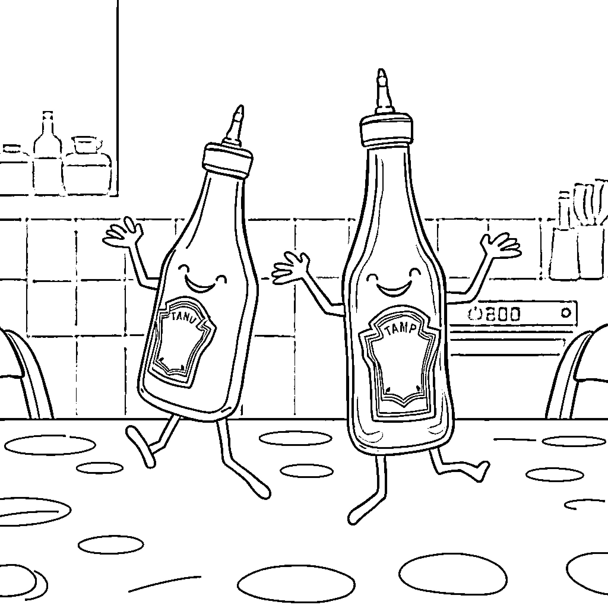 Best Ketchup Bottle Coloring Pages (Free Printable PDF)