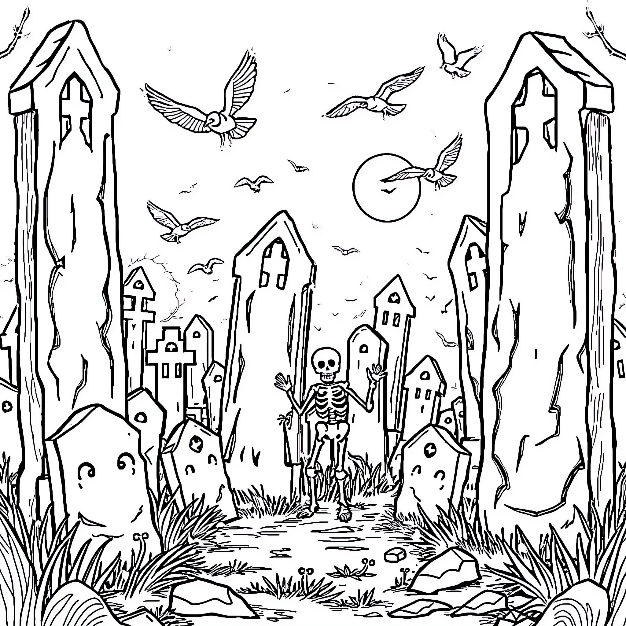 Best Cemetery Coloring Pages (Free Printable PDF)