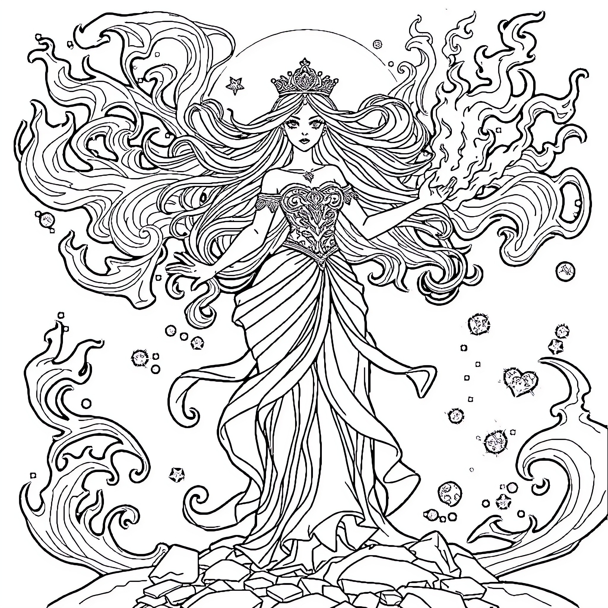 Best Elemental Princess Coloring Pages (Free Printable PDF)