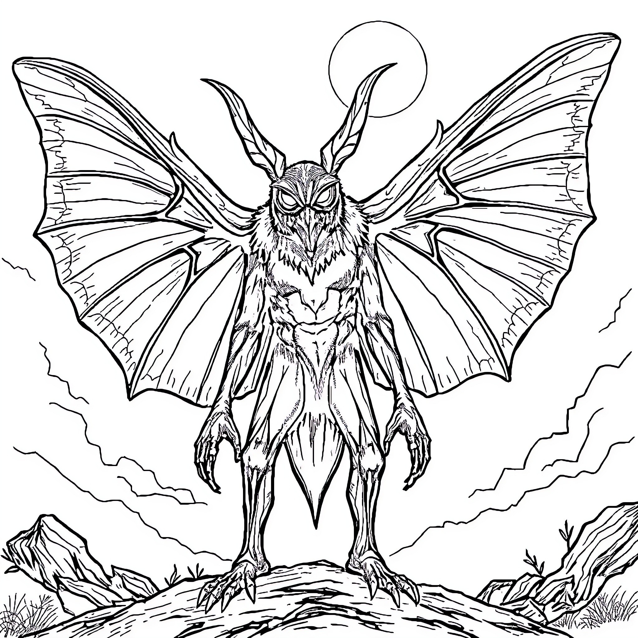 Best Mothman Coloring Pages (Free Printable PDF)