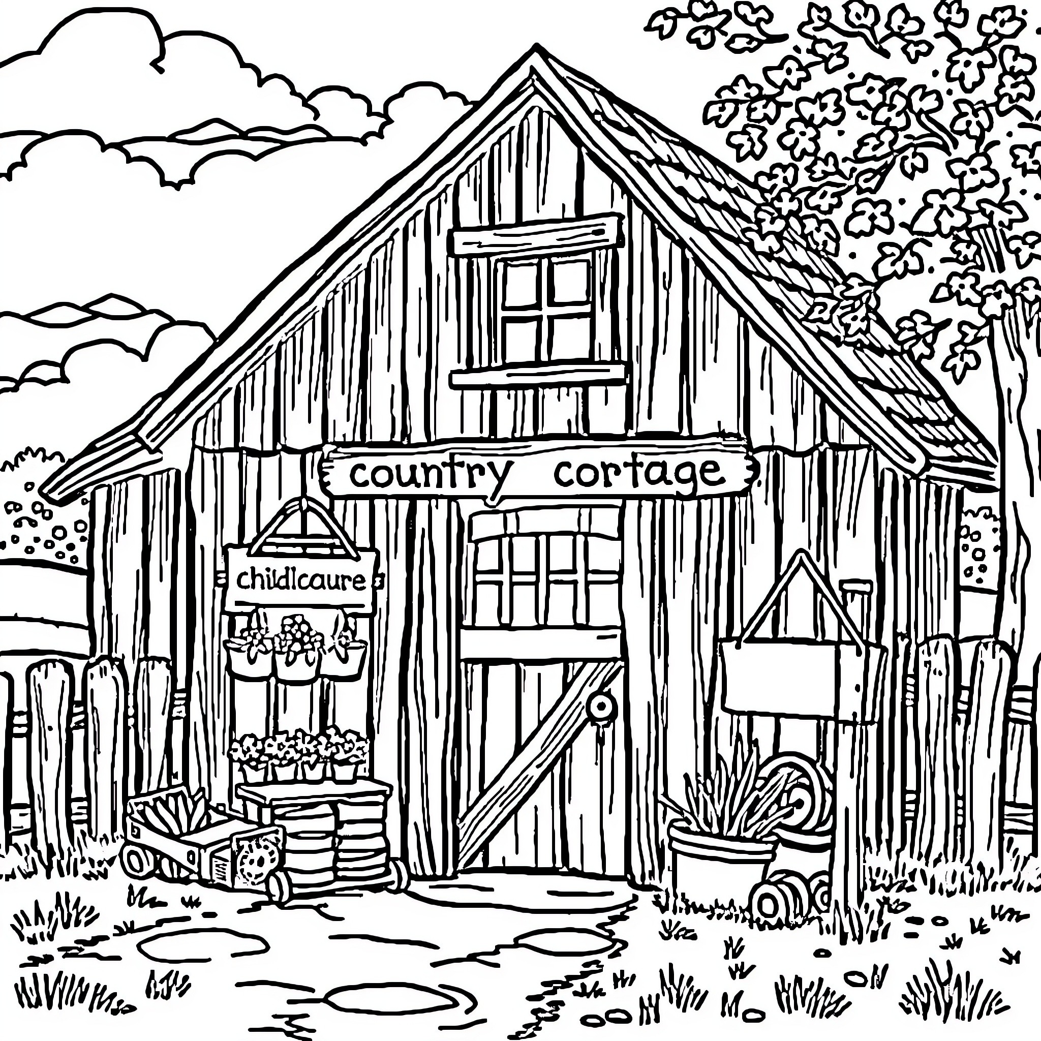Best Cottage Coloring Pages (Free Printable PDF)