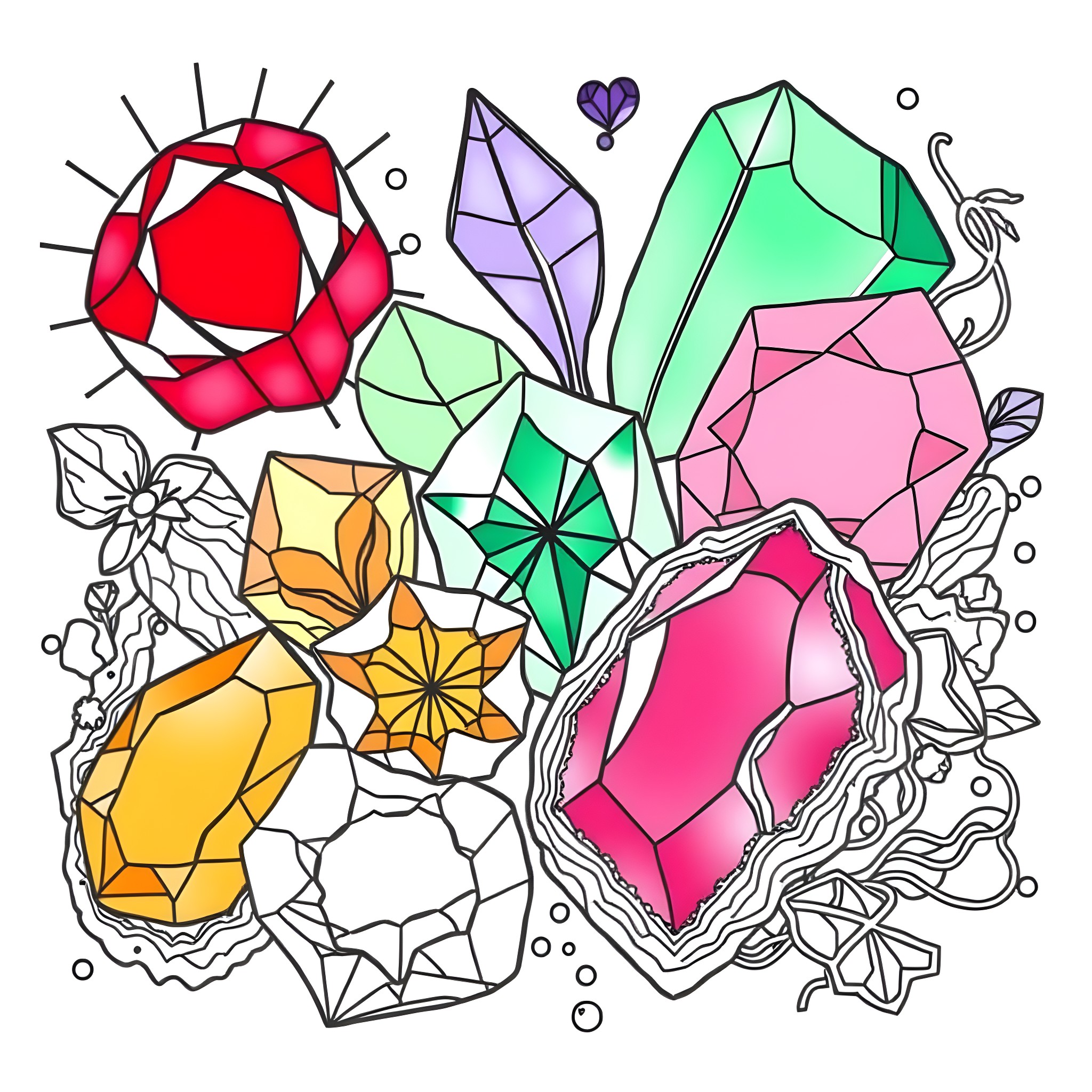 Best Gemstone Coloring Pages (Free Printable PDF)