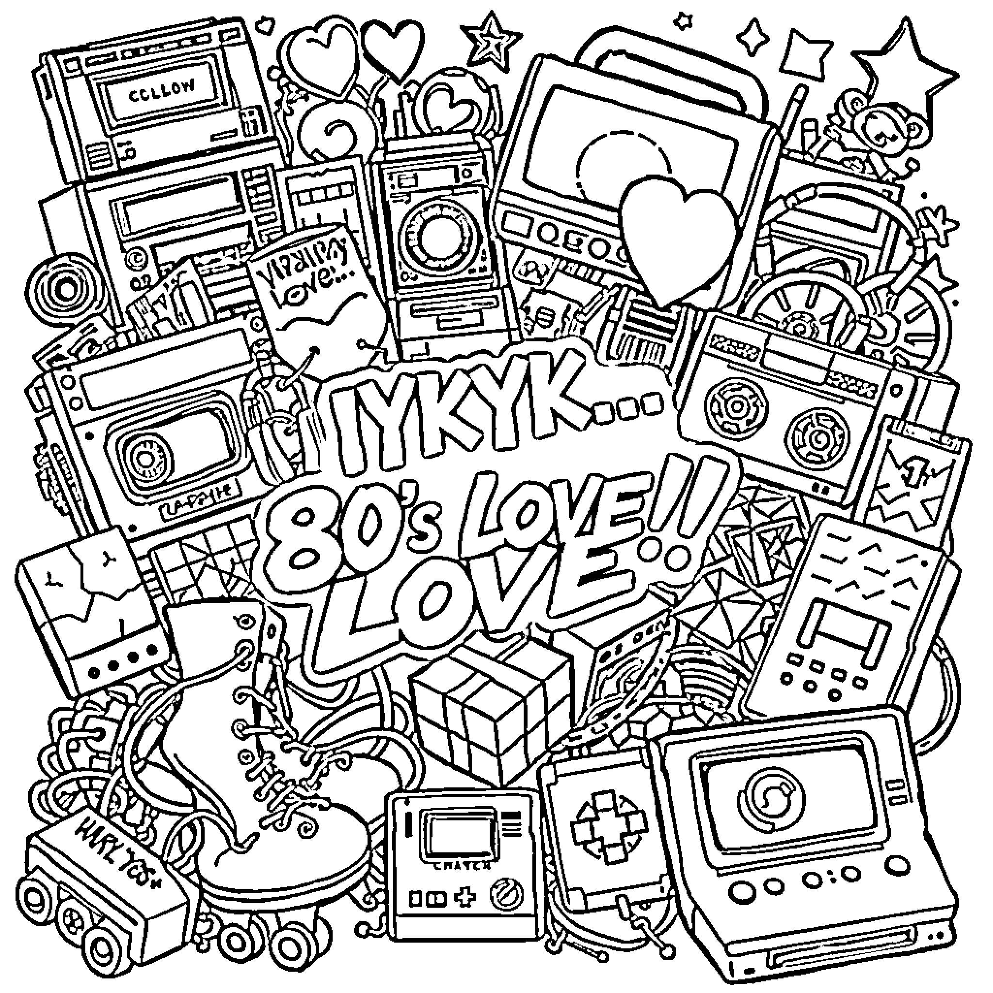 Best 1980s Nostalgia Coloring Pages (Free Printable PDF)